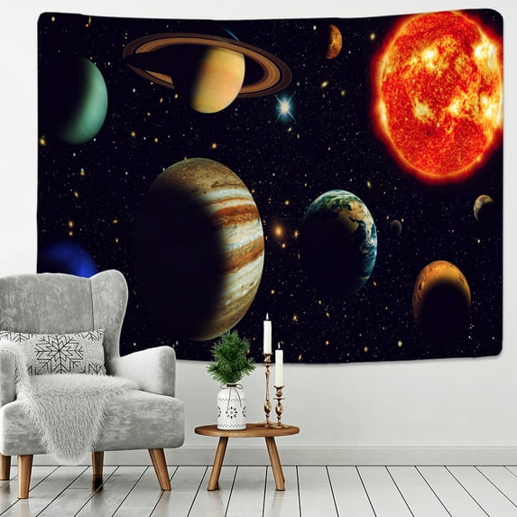 Blue starry sky stars cosmic space tapestry wall hanging large ...