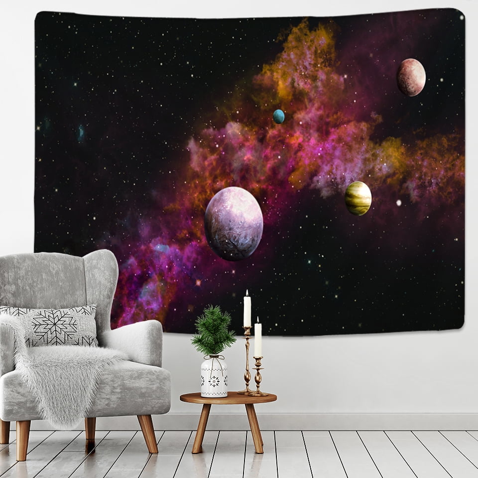 Blue starry sky stars cosmic space tapestry wall hanging large ...