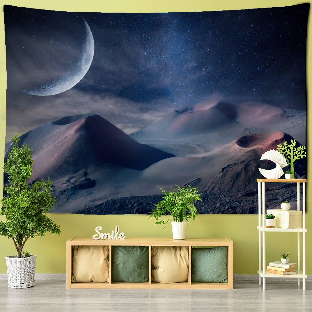 Blue starry sky stars cosmic space tapestry wall hanging large ...