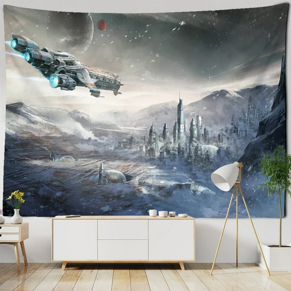 Blue starry sky stars cosmic space tapestry wall hanging large ...