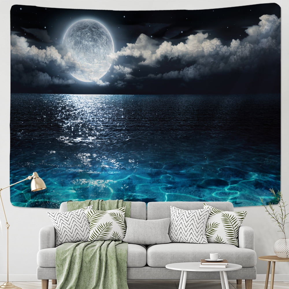 Blue starry sky stars cosmic space tapestry wall hanging large ...