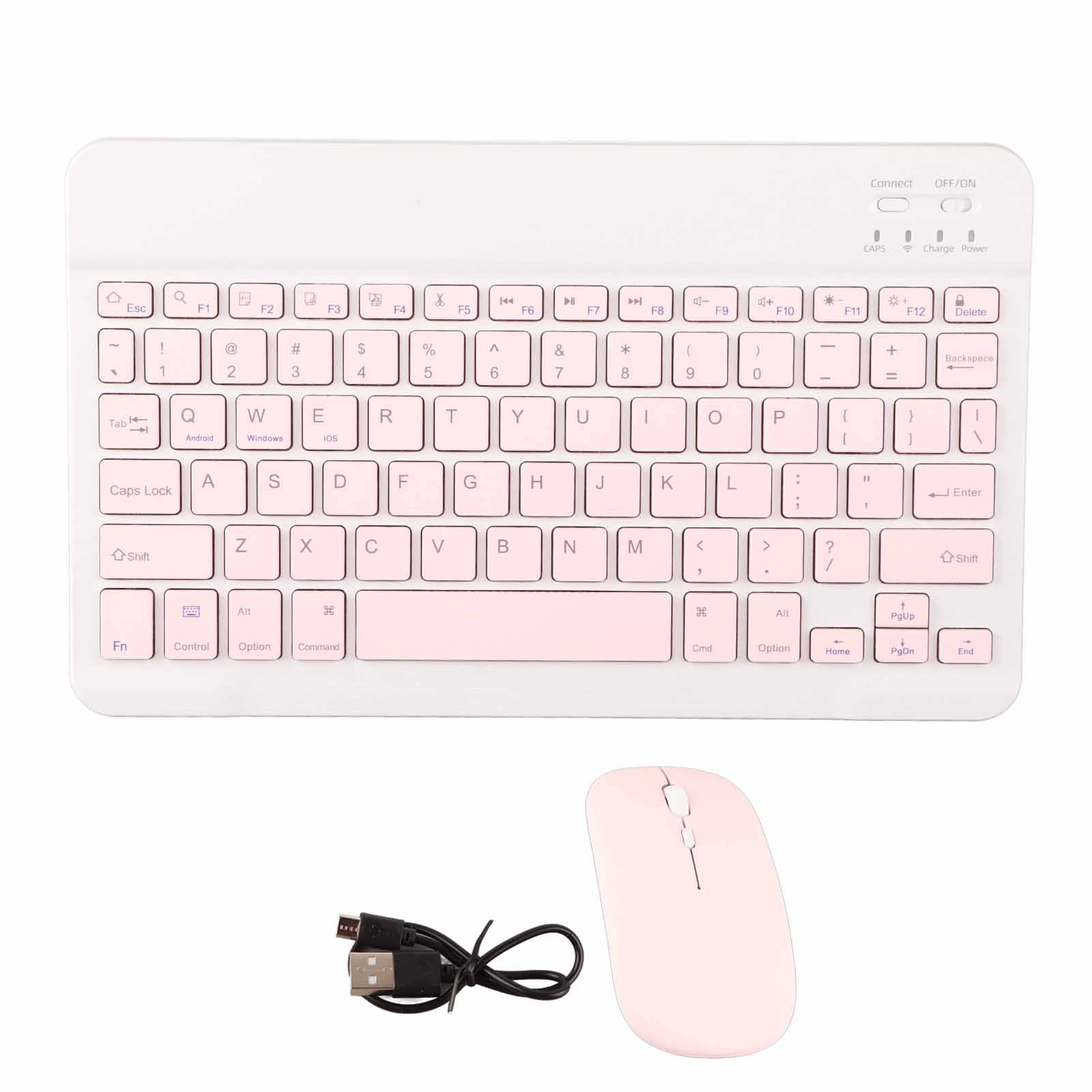 Blue tooth Wire less Keyboard and Mouse Combo,Ultra-Slim Ergonomic ...