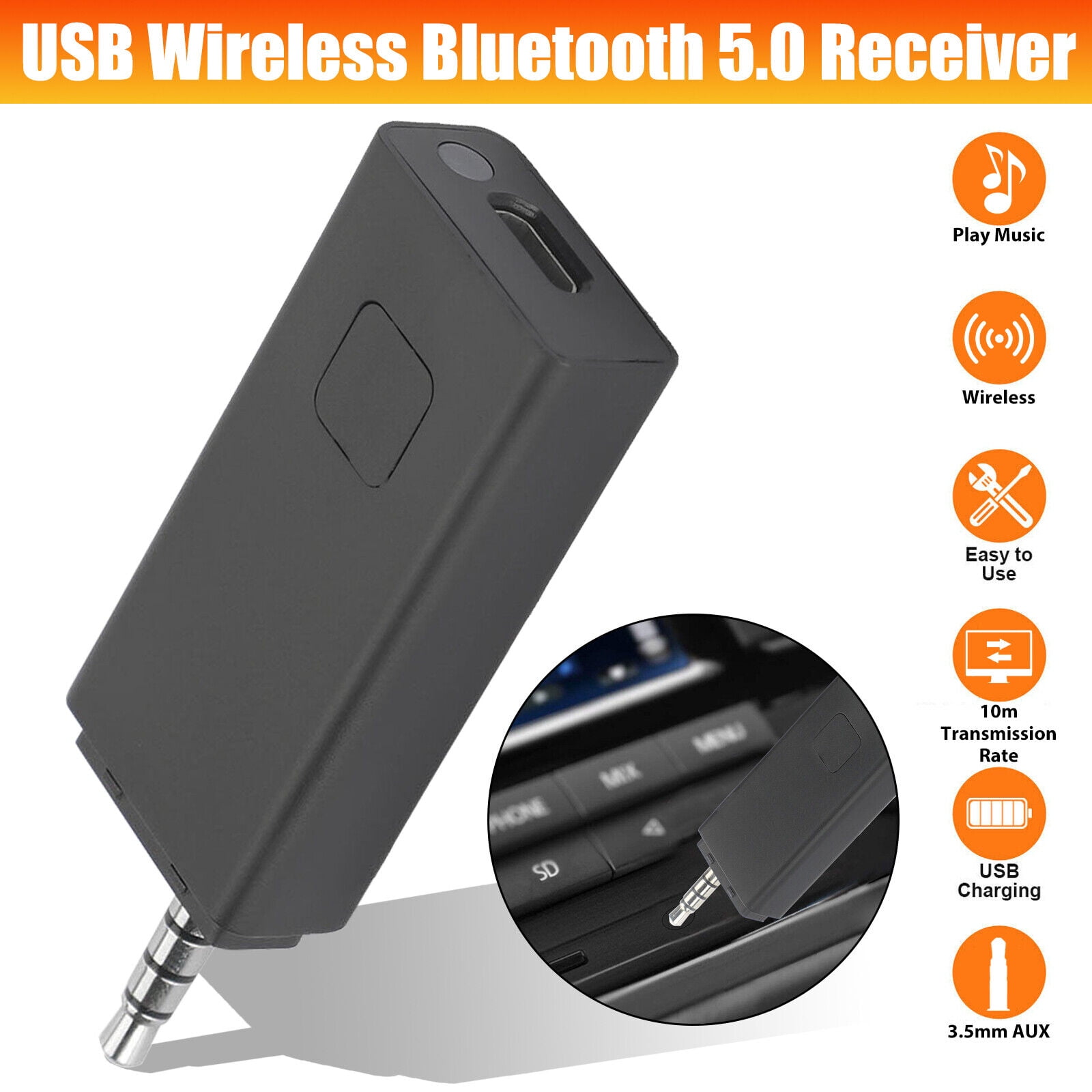Blue-tooth5.0 USB Wireless Transmitter Receiver 2in1 Audio Adapter 3 ...