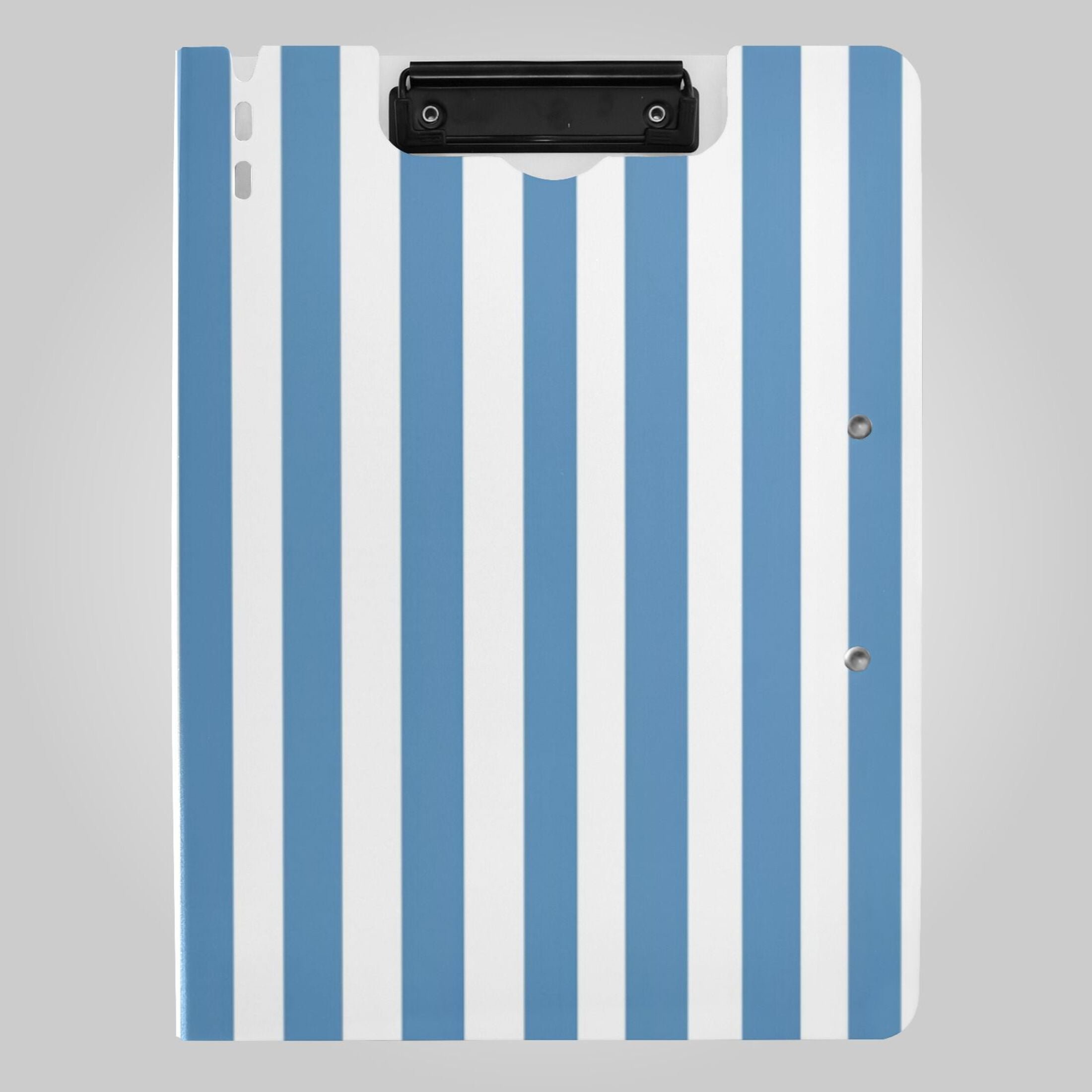 Blue-white Narrow Stripes Foldable Binder Folder Clipboard with Pen ...
