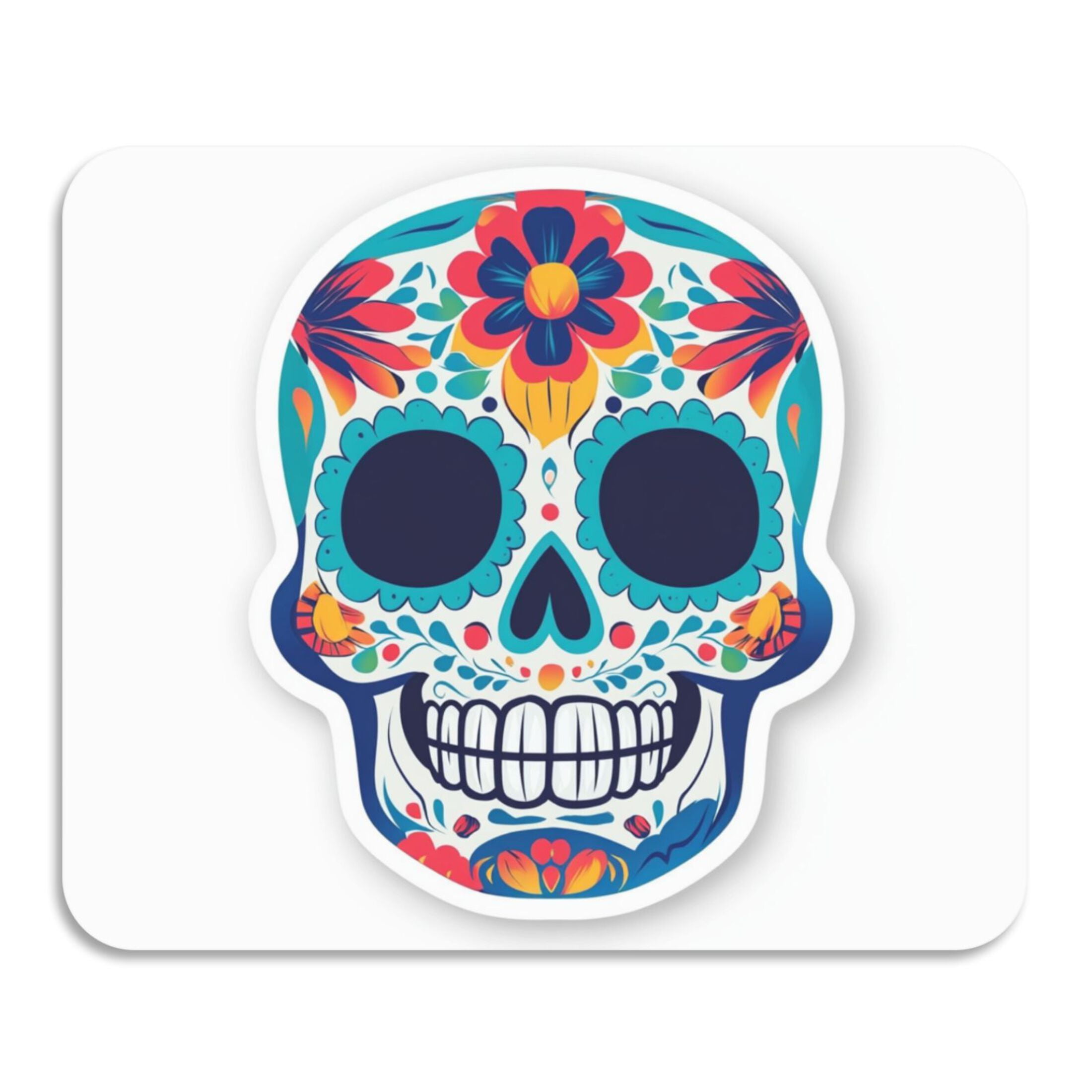 Blue-white Skull with Flowers Diatomite Dish Drying Mat Drain Pad for ...