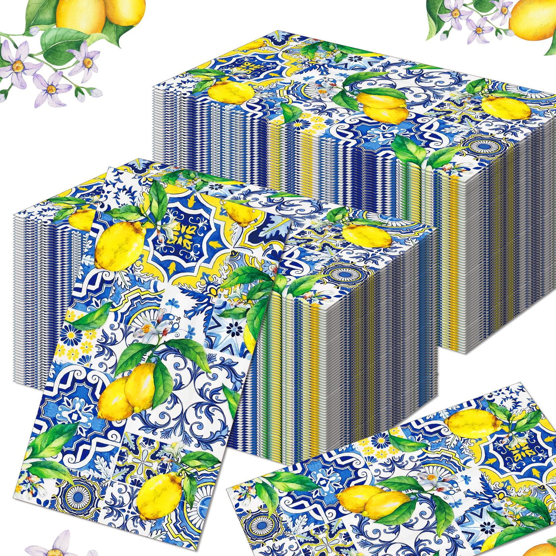 Blue and white porcelain lemon-100 Pieces Napkins Disposable Paper ...