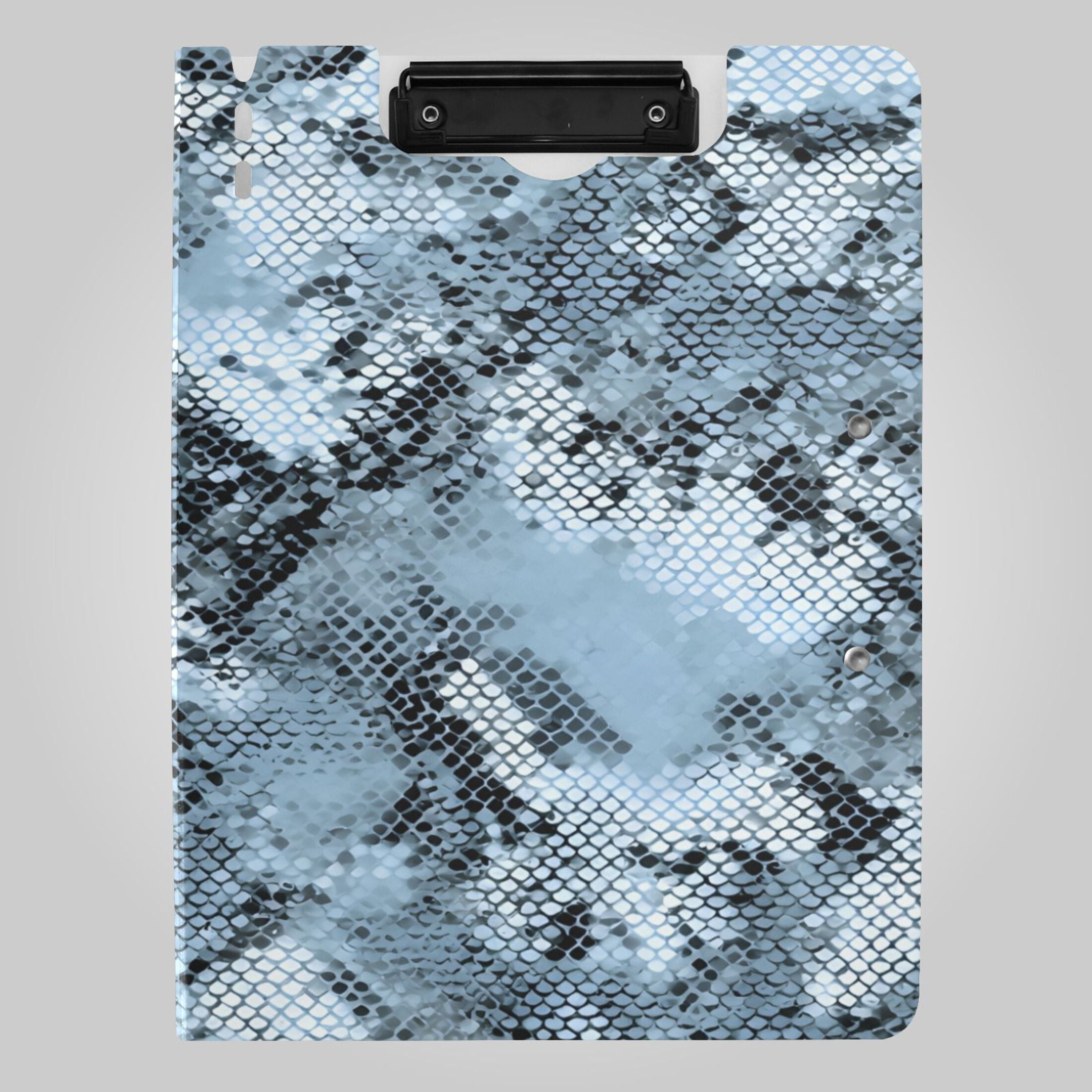 Blue with Black Snake Skin Foldable Binder Folder Clipboard with Pen ...