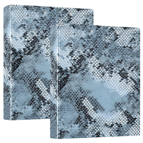 Blue with Black Snake Skin Round Ring Binder 3 Rings 1.5" Capacity File ...