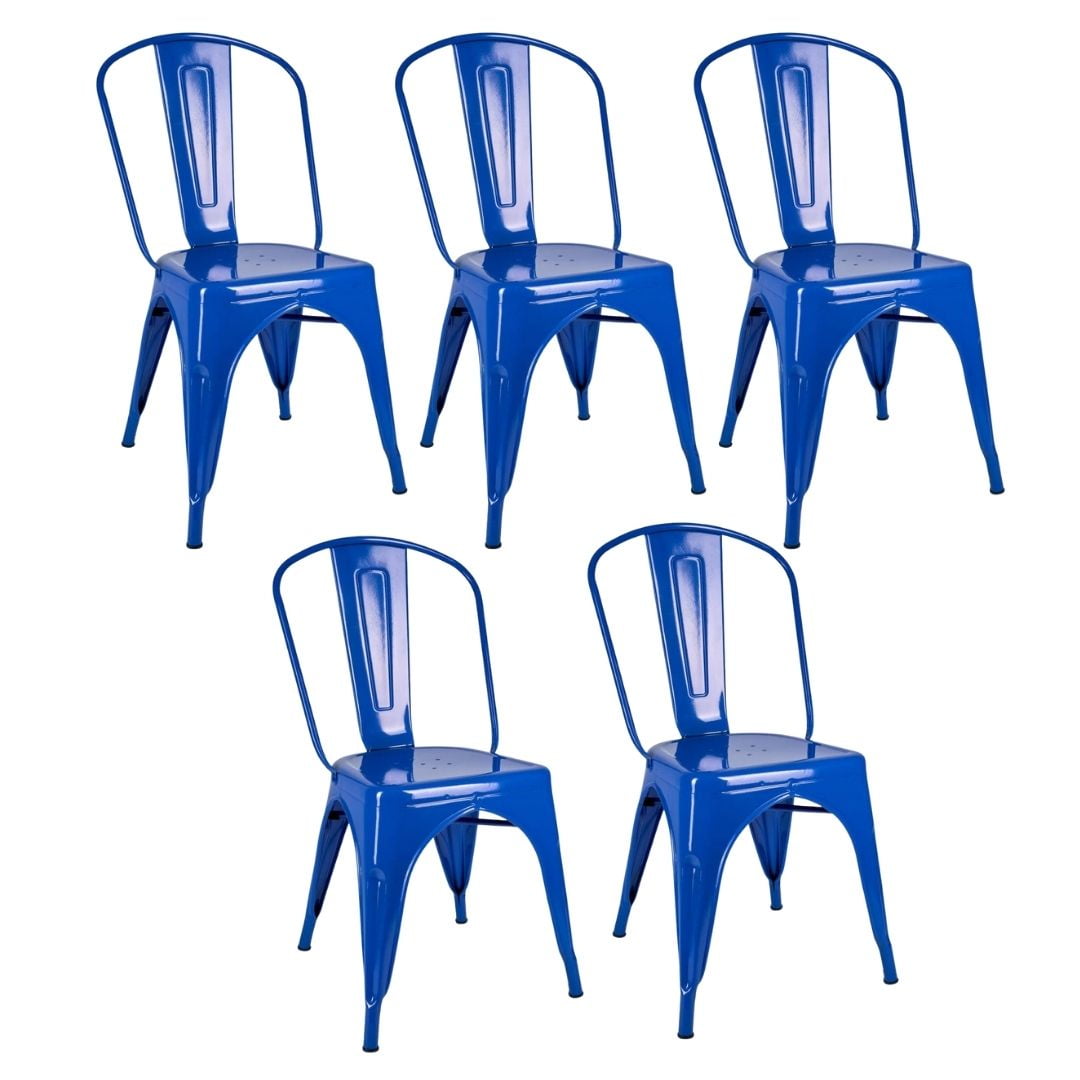 Blue with High Gloss Tolix Chair. 5 Chair Bundle by Chivari - Walmart.com