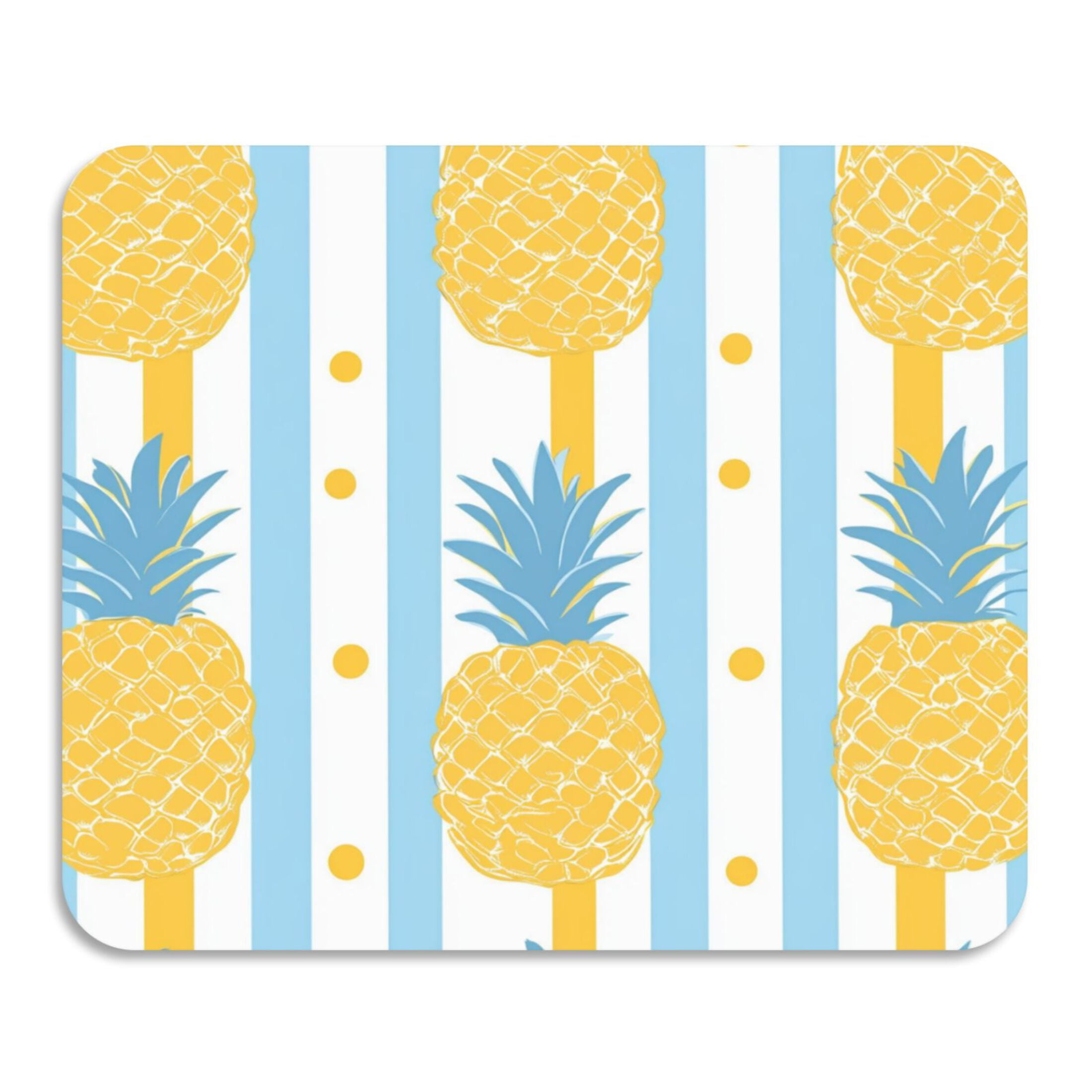 Blue-yellow Stripes Dots Pineapple Diatomite Dish Drying Mat Drain Pad ...