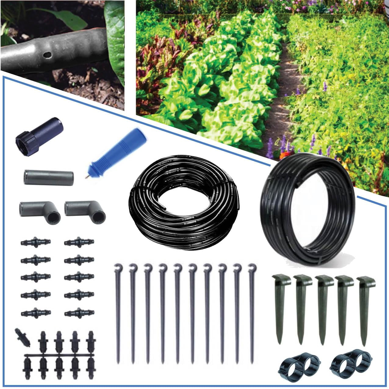 BlueBarrel™ Gravity-Fed Drip Irrigation Kit with Inline Emitters: No ...