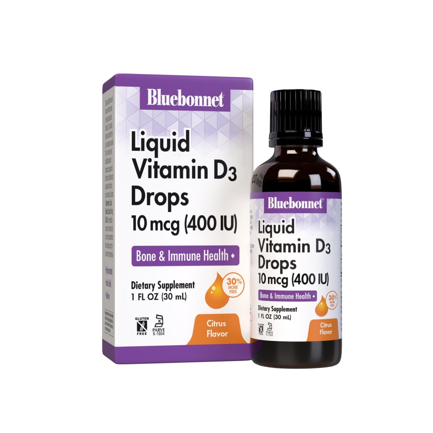 BlueBonnet Liquid Vitamin D3 Drops 400 IU, Citrus, 1 Fl Oz - Walmart.com