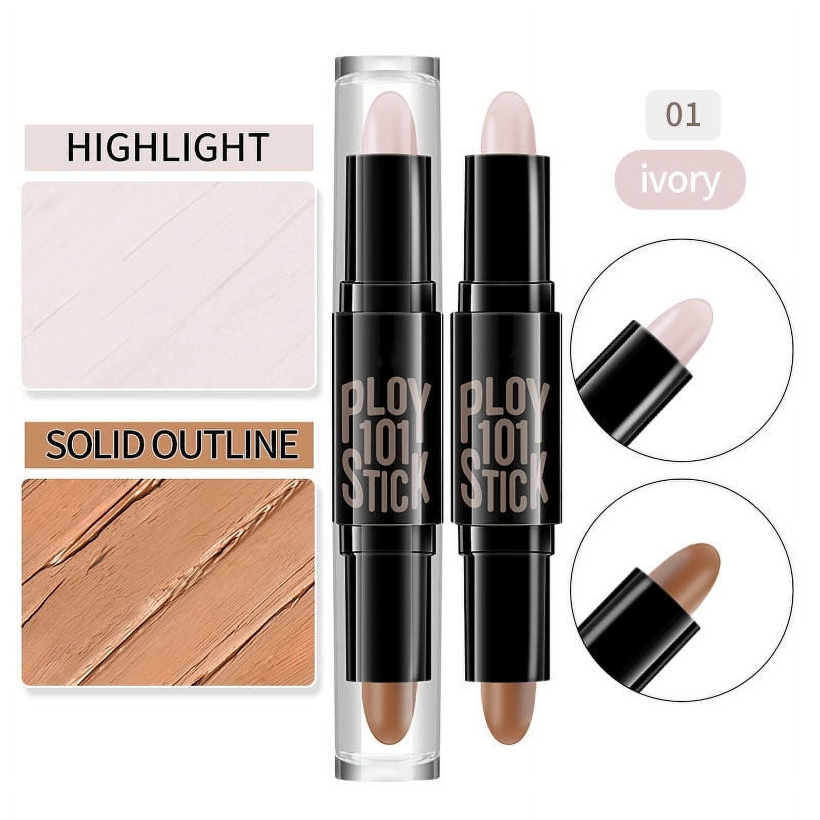 BlueBounce Highlighter Stick 2-in-1 Contour Stick Highlight Face Duo ...