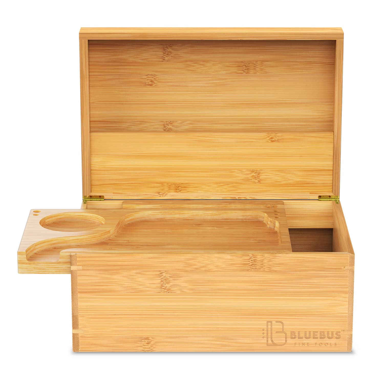 Genesis Bamboo Storage Box with Fingerprint Lock, Lid, and Tray ...