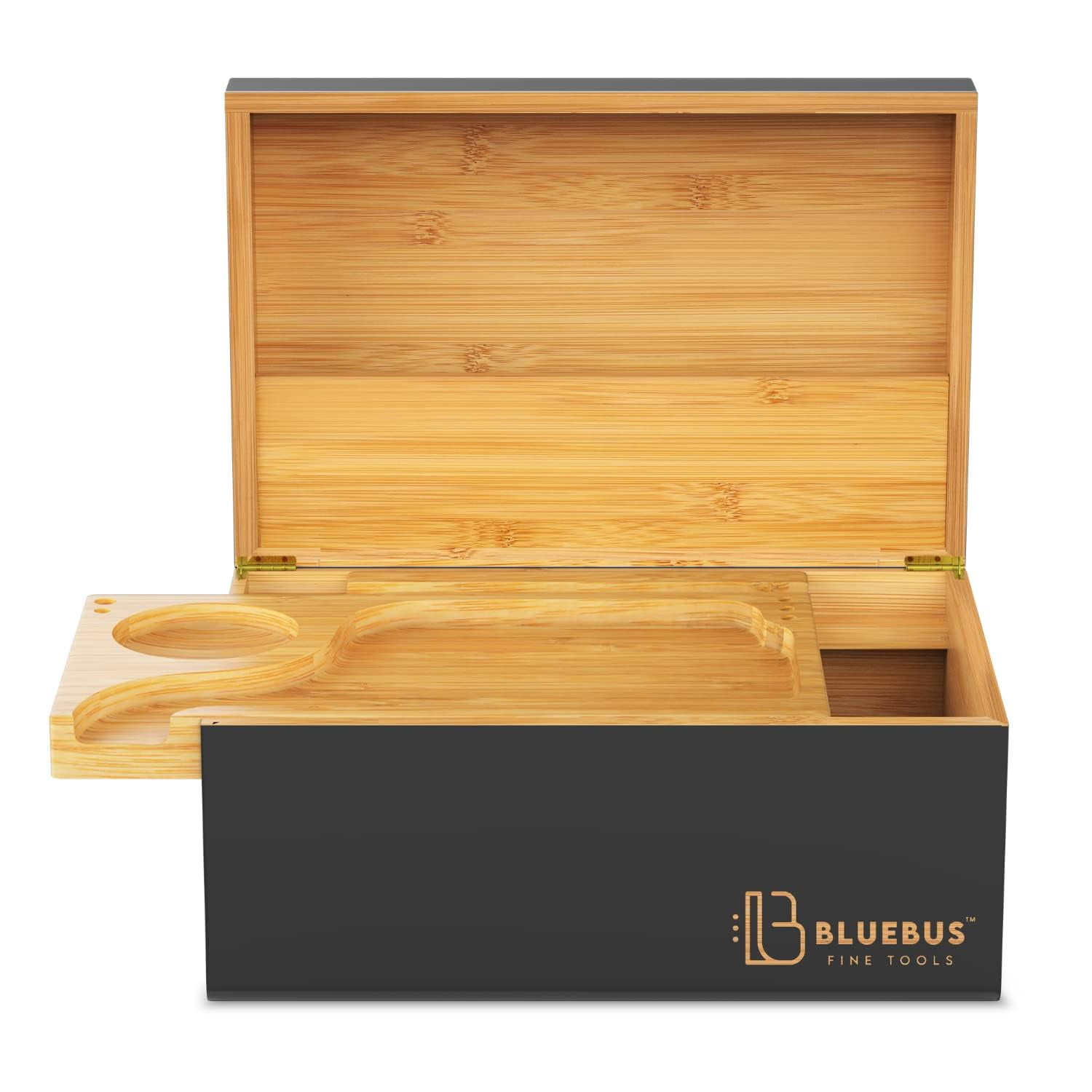 BlueBus GENESIS Large Bamboo Box with Lock, Lid and Tray, Decorative ...
