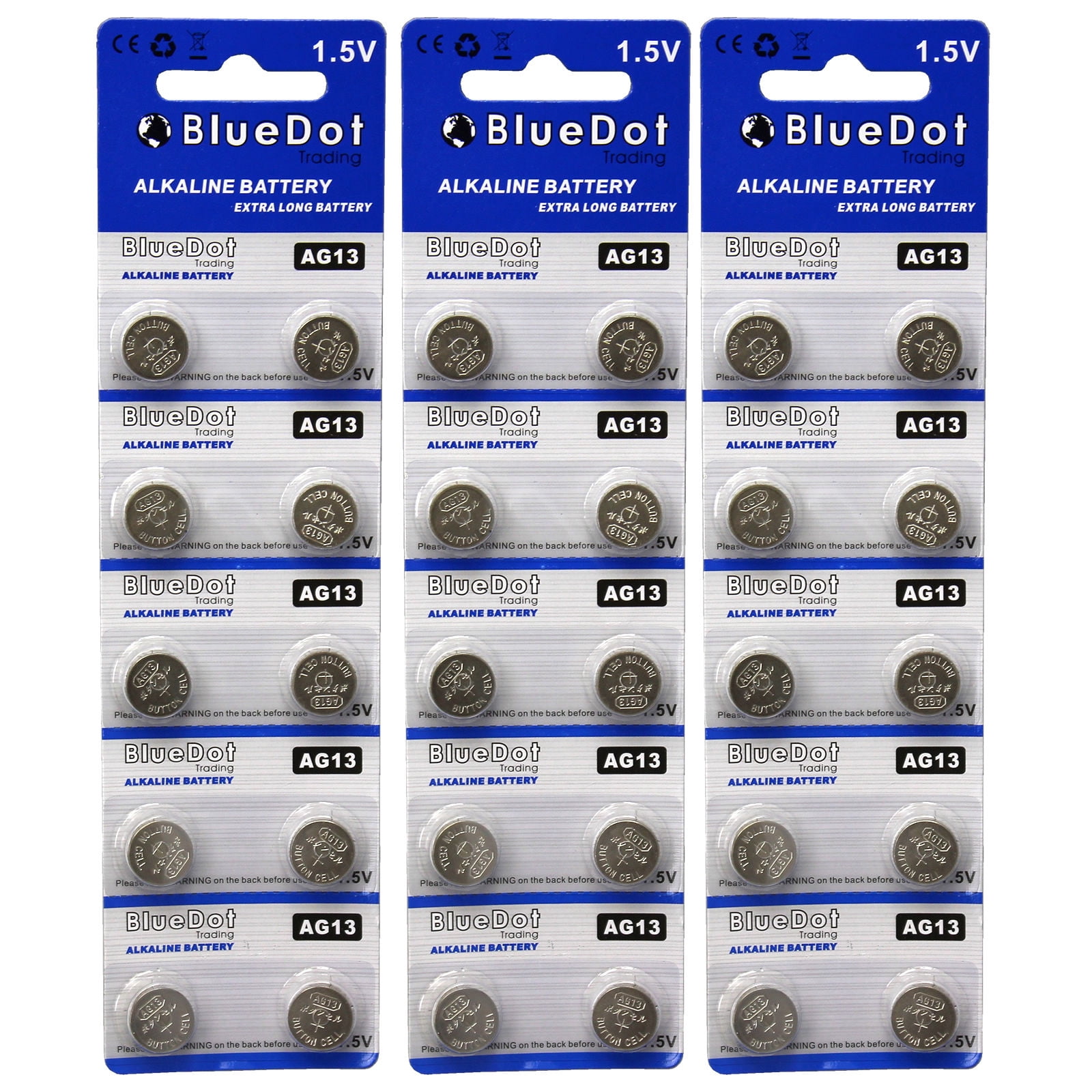 BlueDot Trading AG13/LR44/LR1154 Alkaline Button Cell Batteries for ...