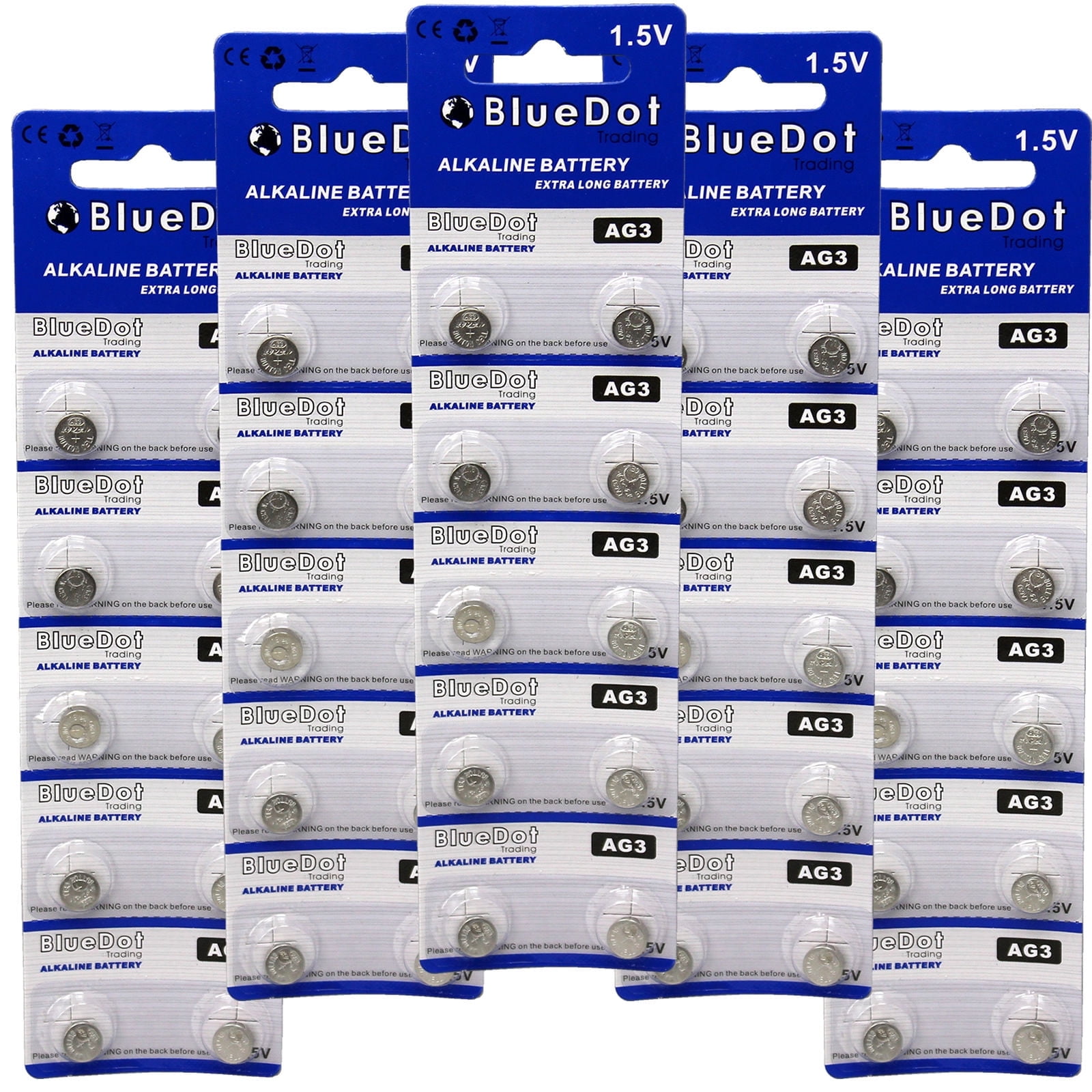 BlueDot Trading AG3 LR41 Alkaline Button Cell Batteries, 50 Pack, 1.5V ...