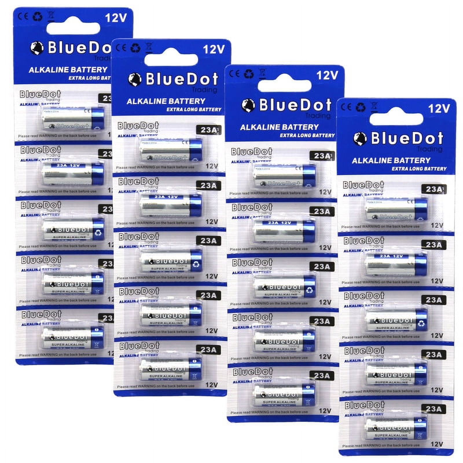 BlueDot Trading Alkaline Batteries, 23A 12 Volt, Extra Life, 20 Pack, Keychain and Remote ...