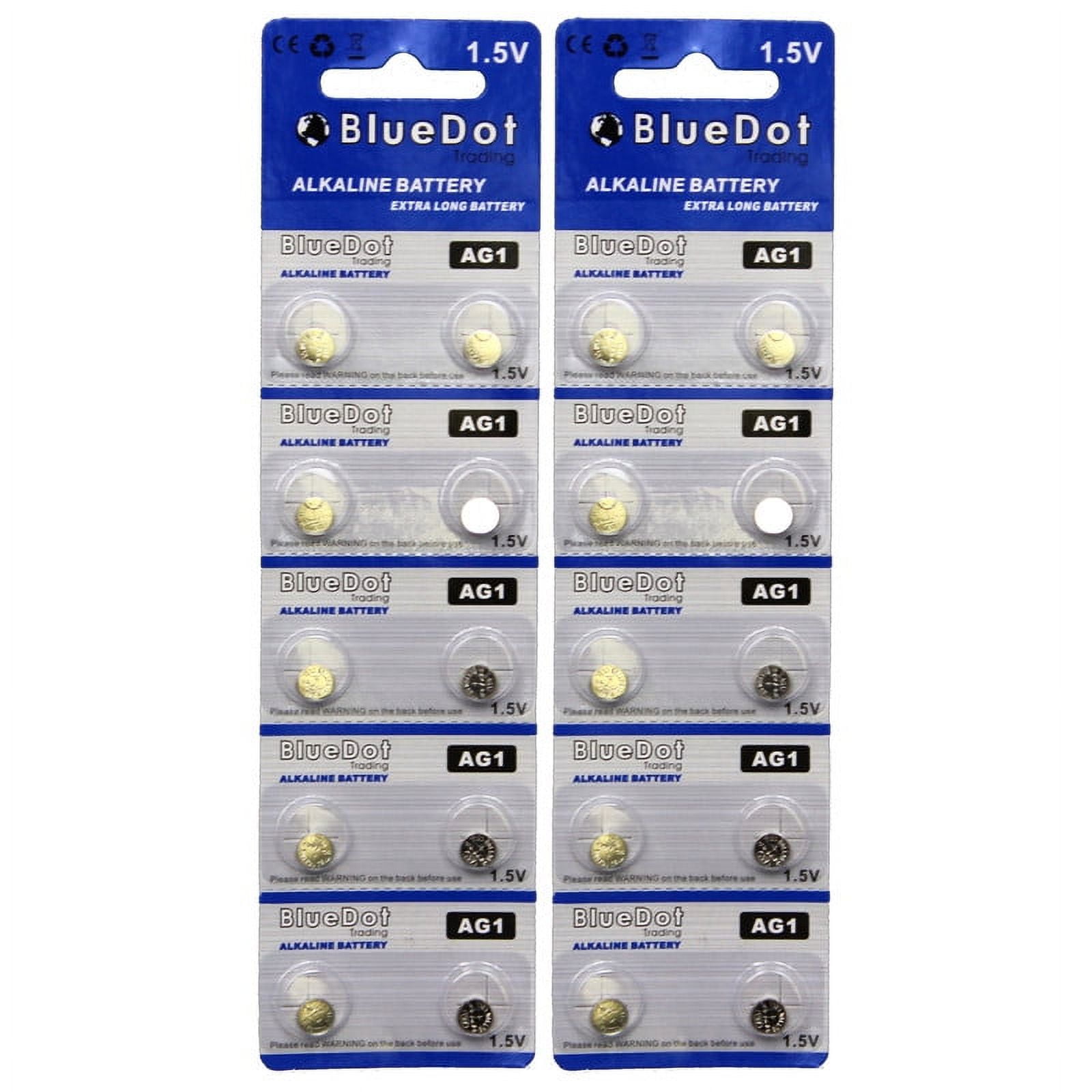 BlueDot Trading Brand AG1 Button Cell Extra Life Alkaline Batteries ...