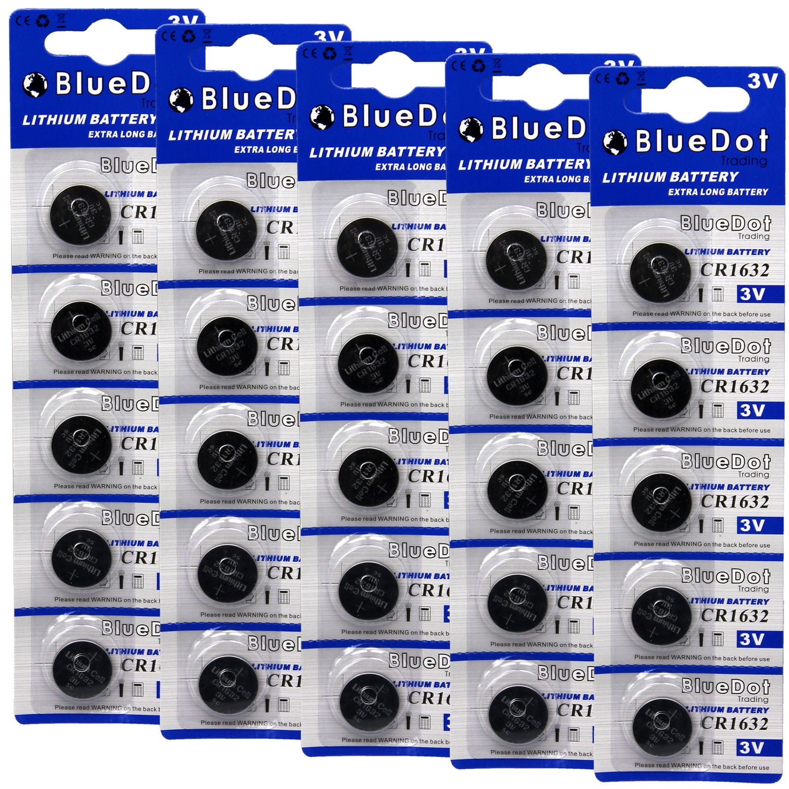 BlueDot Trading CR1632 Lithium Manganese Dioxide (Li-MnO2) Button Coin ...