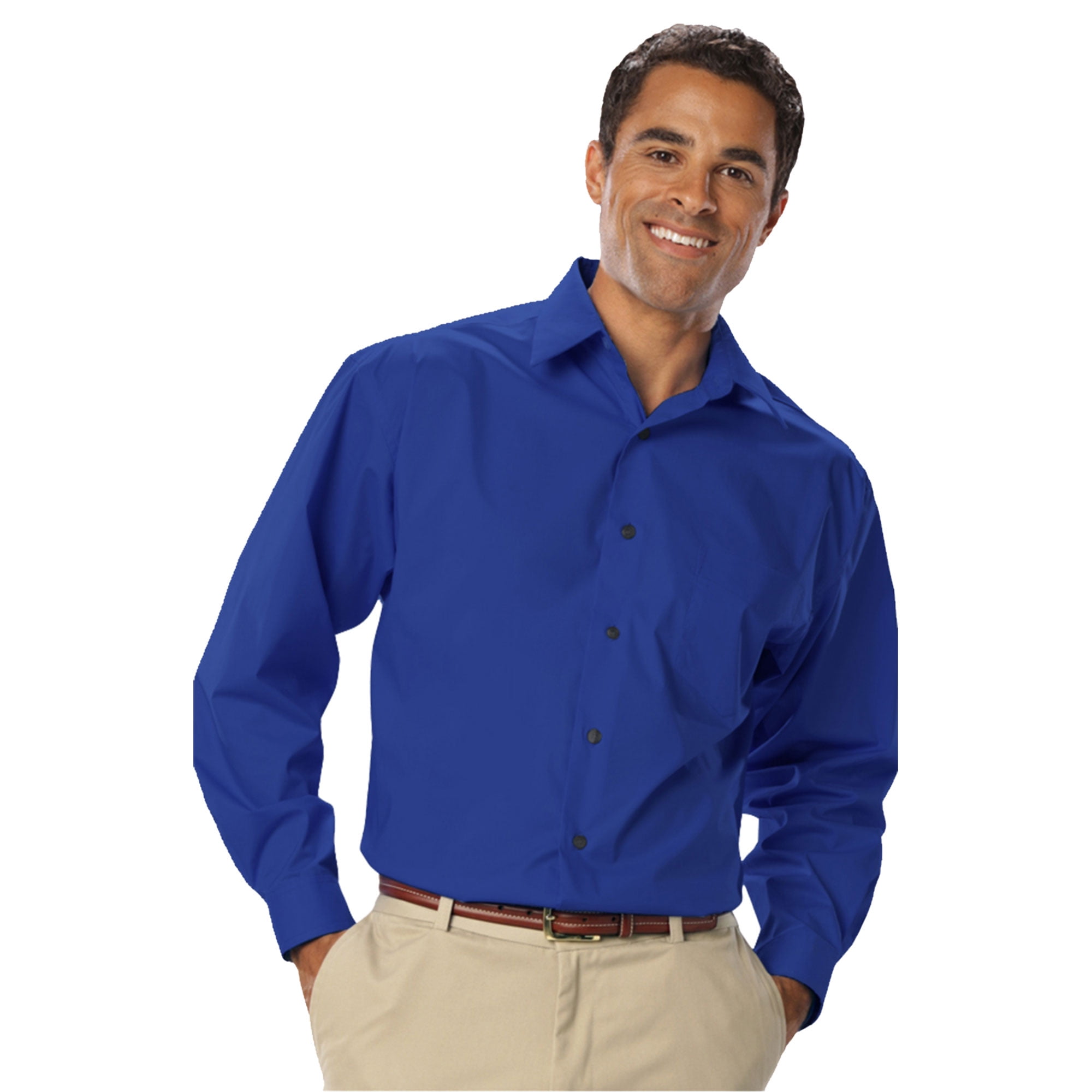 BlueGeneration Mens Long Sleeve Easy Care Stretch Poplin - Royal Extra ...