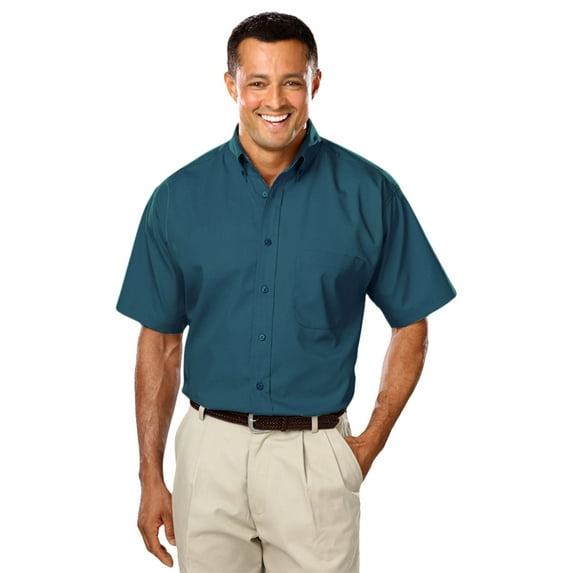 BlueGeneration Mens Short Sleeve Easy Care Poplin With Matching Buttons ...