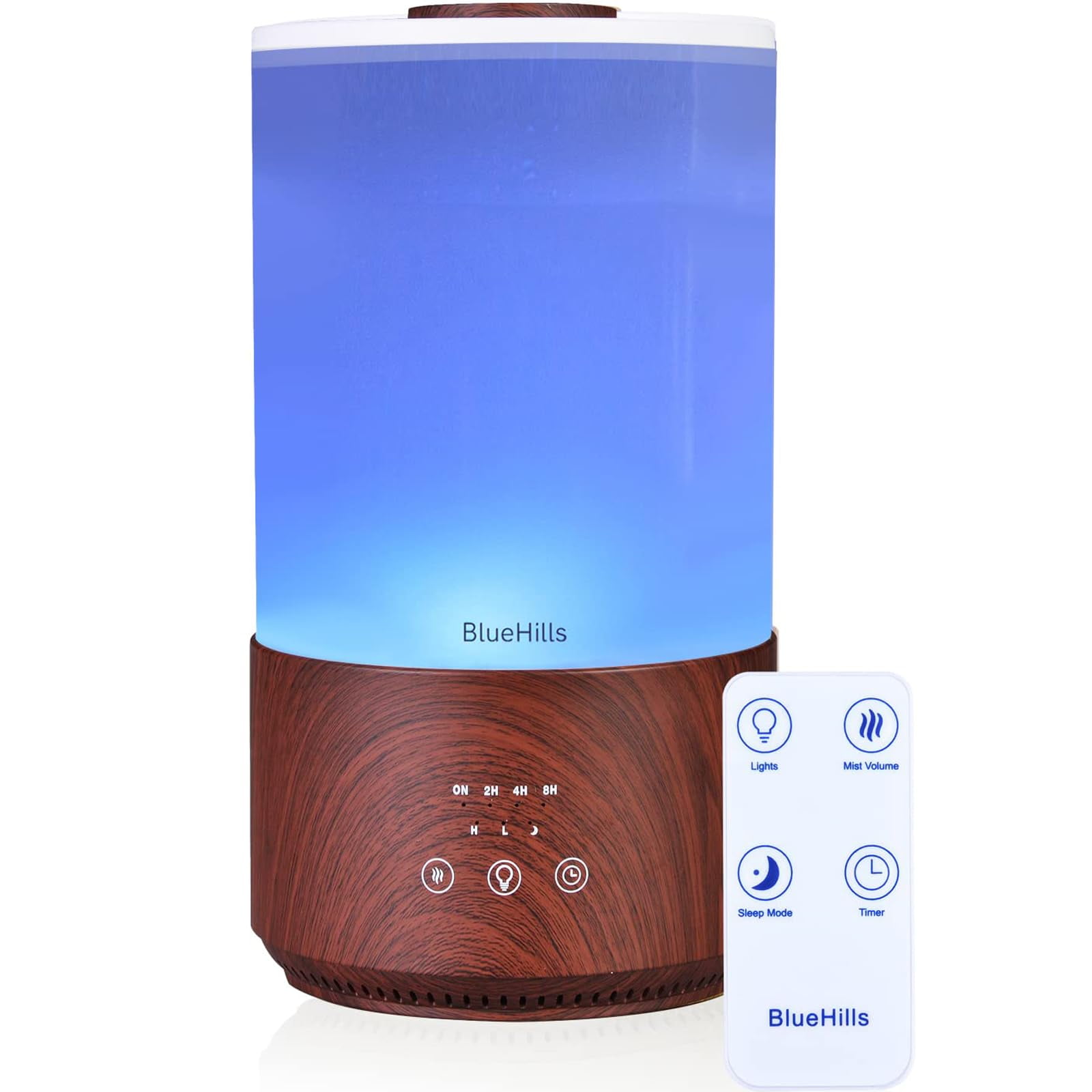 BlueHills Premium 4000ml Essential Oil Diffuser with Remote - Dark Wood ...