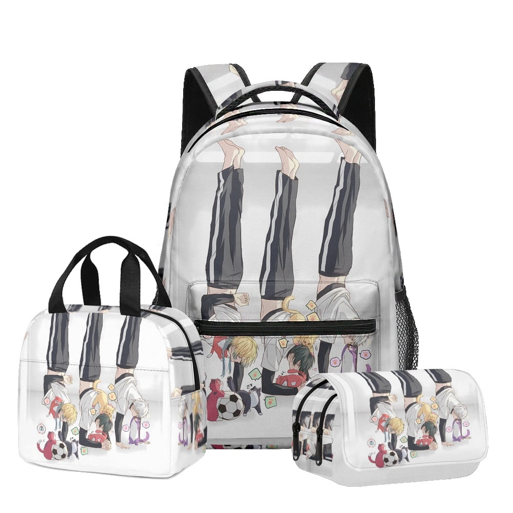 BlueLock Backpack 3 Piece Set - Cute Cartoon Backpack, Insulated Lunch ...