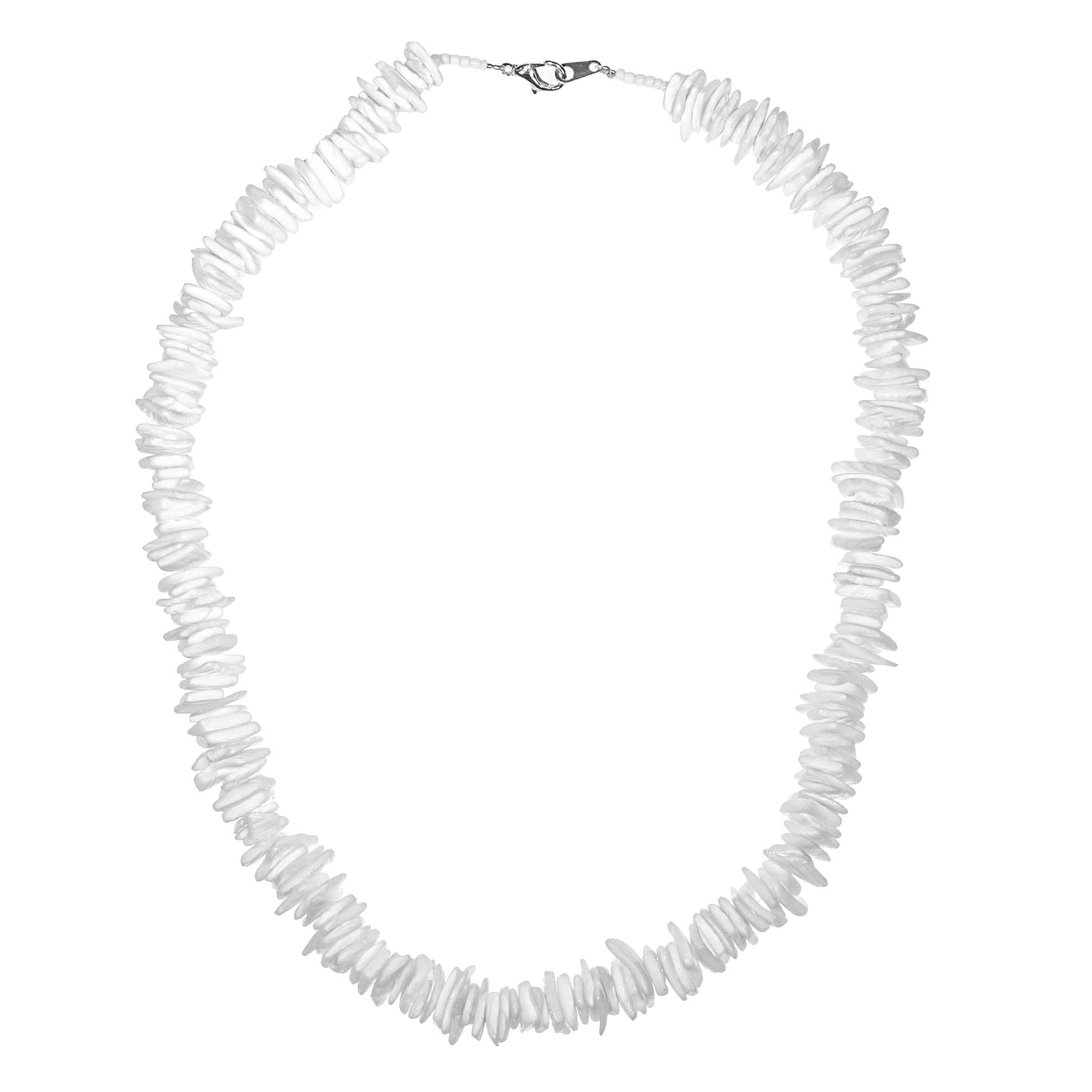 BlueRica Puka Chip Shell Necklace, White, 24 Inch, Unisex, Handmade ...