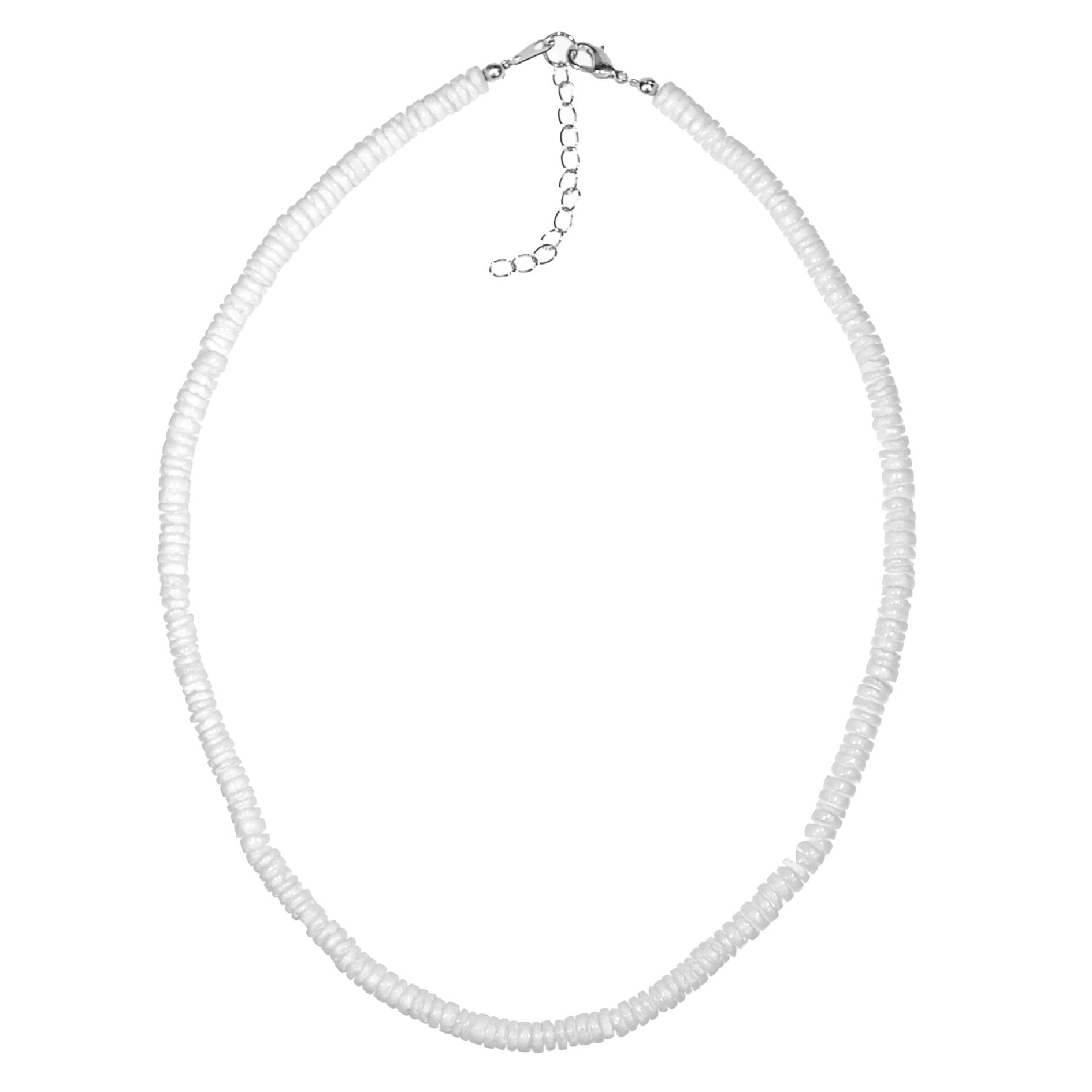 BlueRica Smooth Puka Shell Necklace, 14" Choker, 5mm Beads, Lobster ...