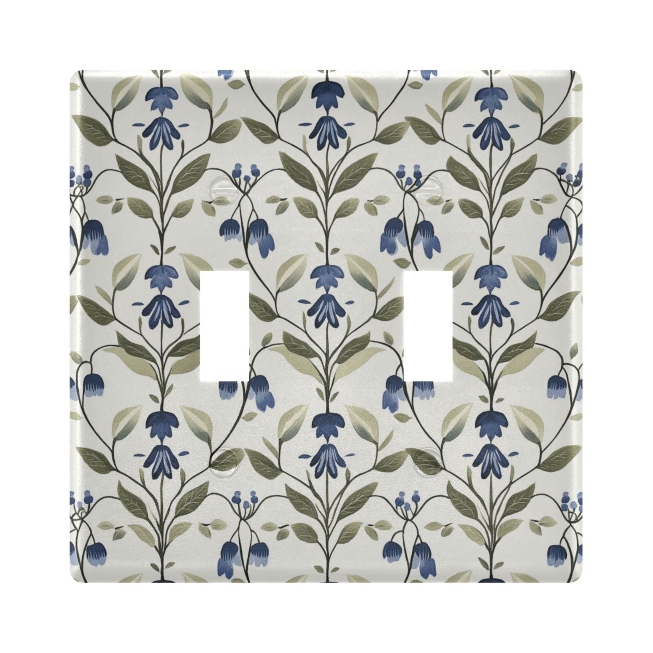 Bluebell Florals and Leaves Retro Light Switch Cover Electrical Outlet ...
