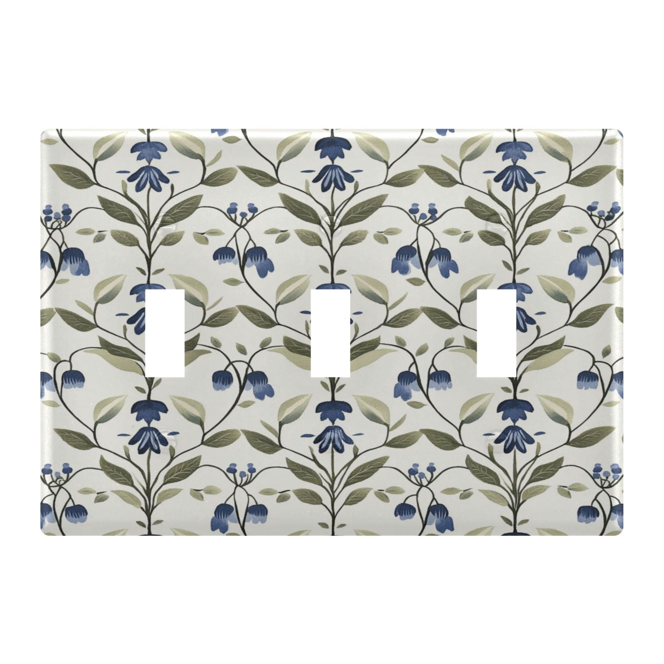 Bluebell Florals and Leaves Retro Light Switch Cover Electrical Outlet ...