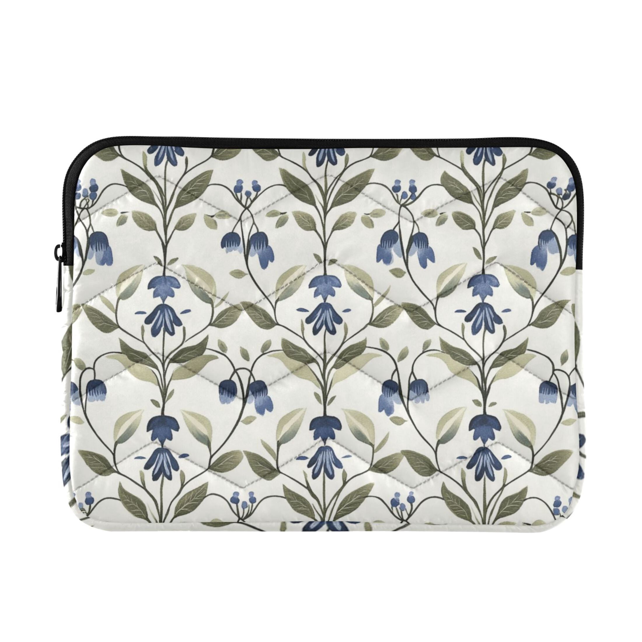 Bluebell Florals and Leaves Retro Quilted Laptop Protective Cases ...