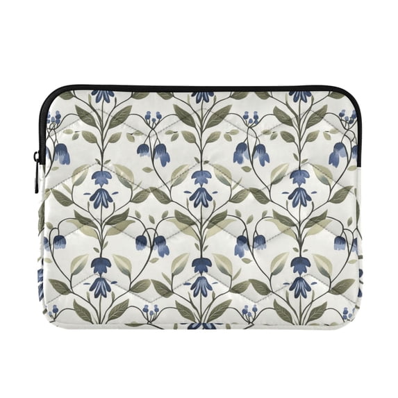 Bluebell Florals and Leaves Retro Quilted Laptop Protective Cases ...