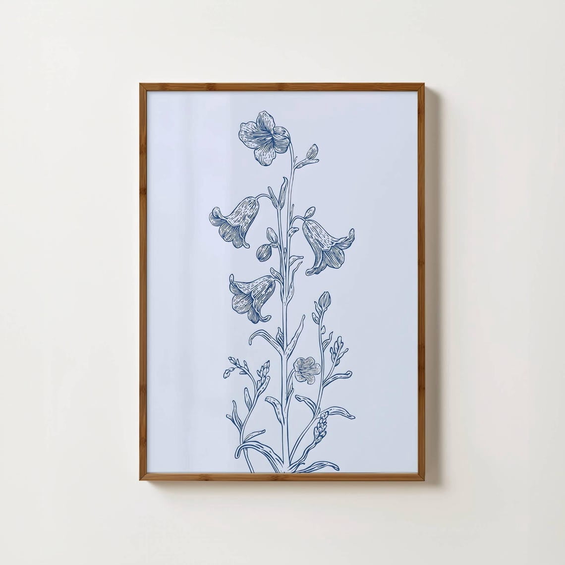 Bluebell Flower Print Blue Floral Prints Grandmillenial Art Antique ...