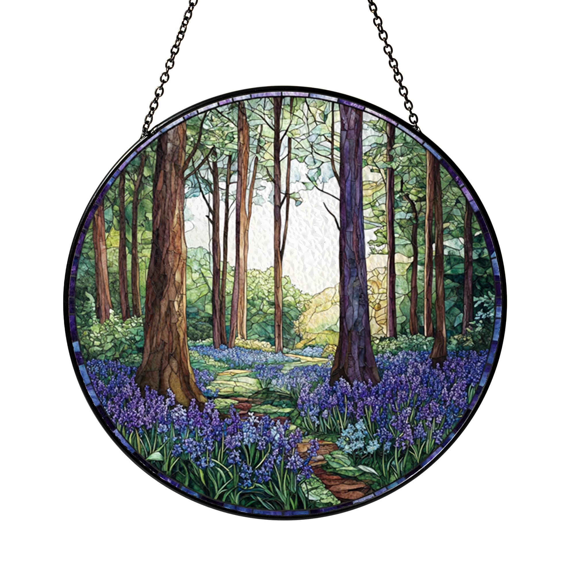 Bluebell Forest Glass Suncatcher – Woodland Floral Window Hanging ...