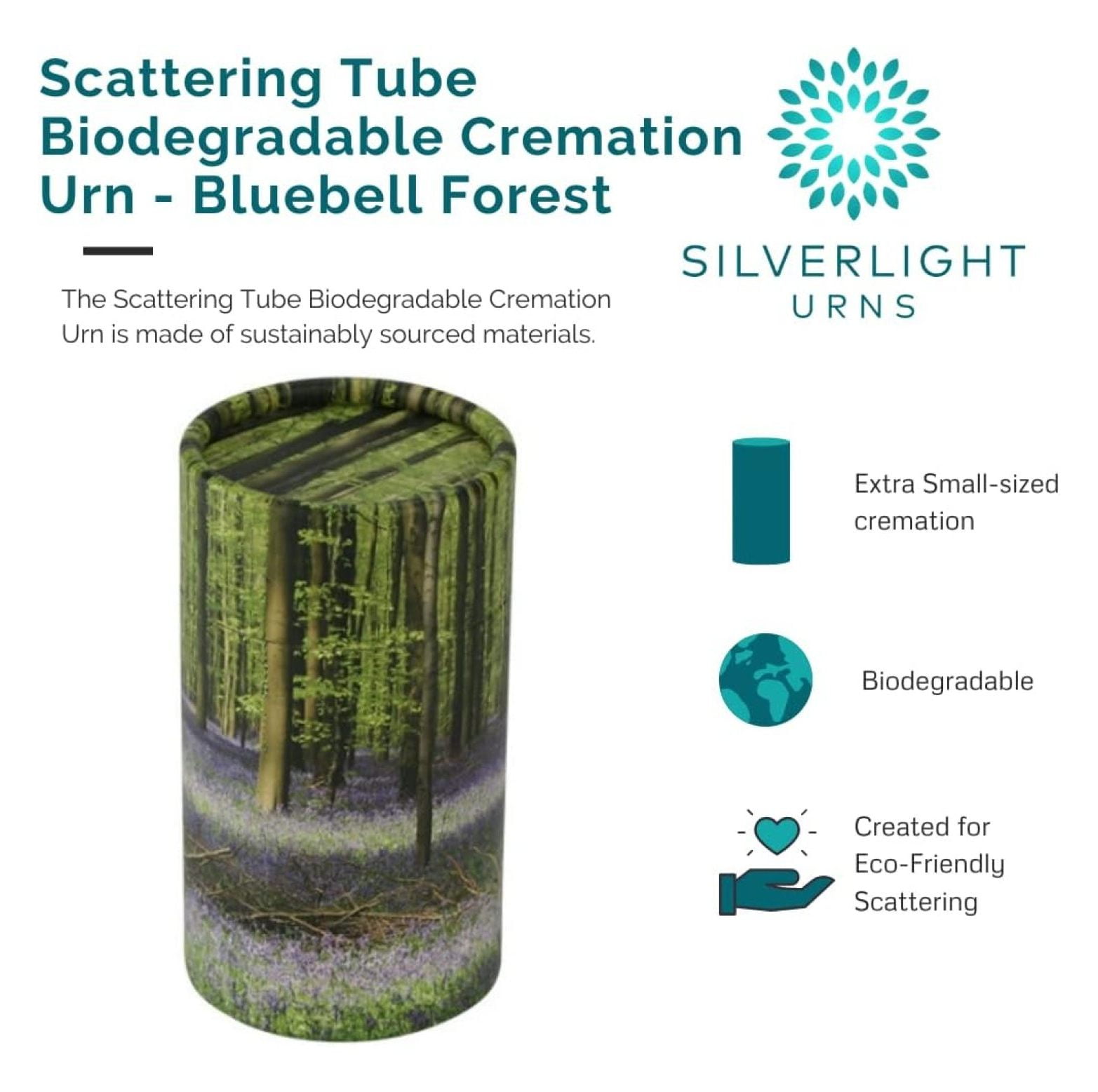 Bluebell Forest Scattering Tube - Extra Small, Biodegradable Cremation ...