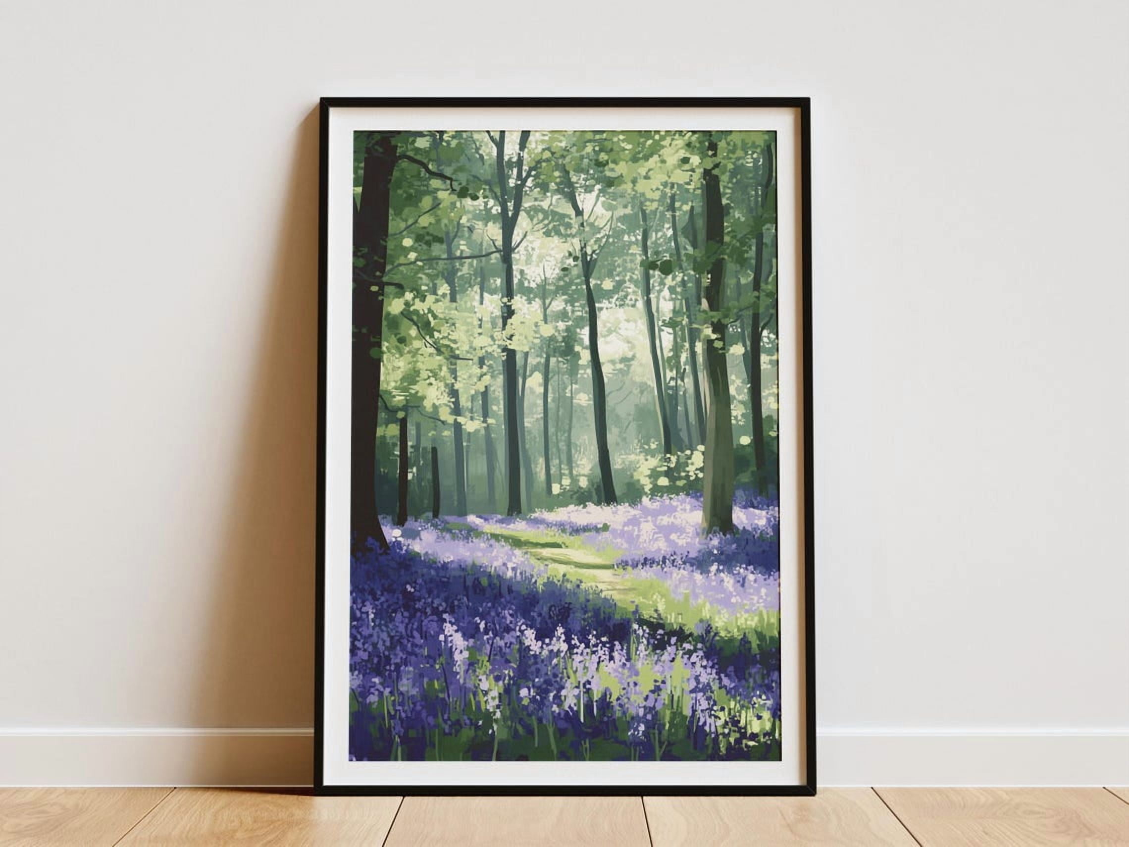 Bluebell Forest Travel Style British Woodland Purple Flower Forest ...