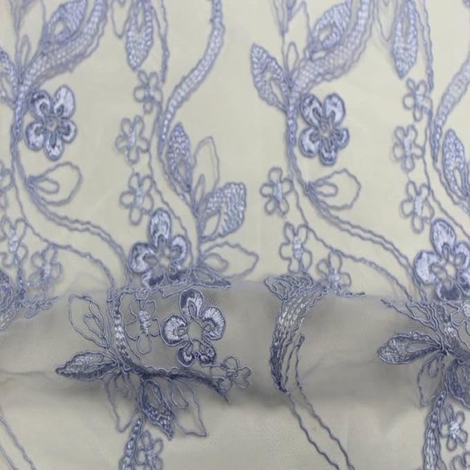 Bluebell Holiday Embroidered Mesh Fabric, Lace Netting Material Ideal ...