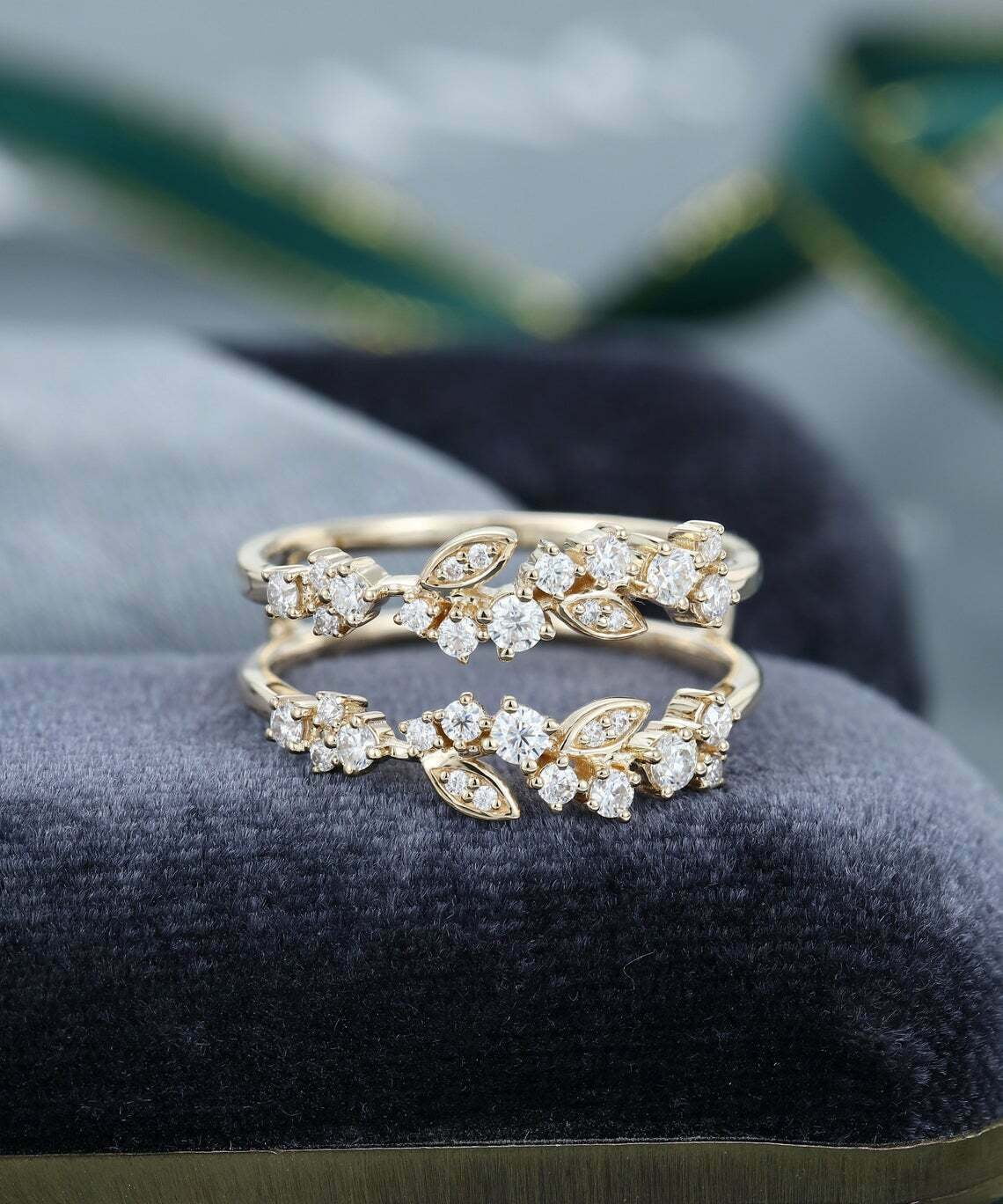 Bluebell Jewels 0.75 Ct CZ Enhancer Wrap Engagement Ring 14K Yellow ...