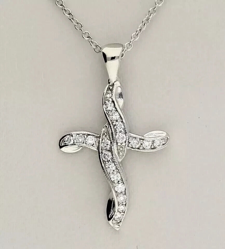 Bluebell Jewels 14K White Gold Finish Round Cubic Zirconia Women's ...