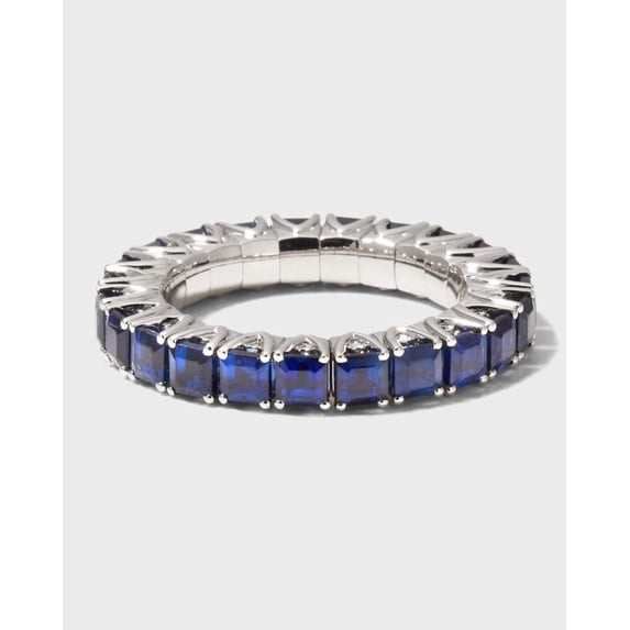 Bluebell Jewels White Gold Plated Blue CZ Eternity Band – Bold ...