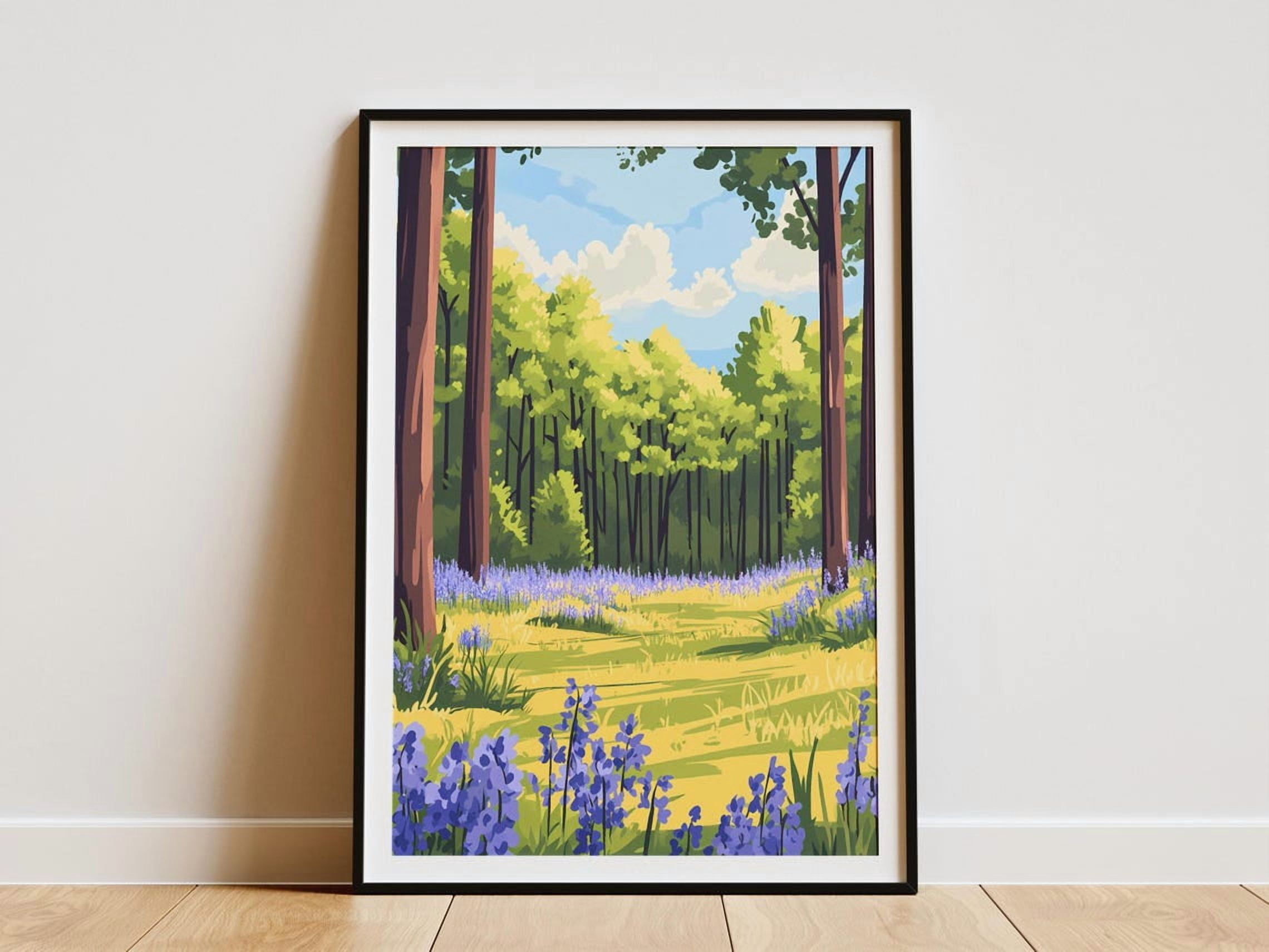 Bluebell Meadow Forest Spring Nature Botanical Illustration Woodland ...