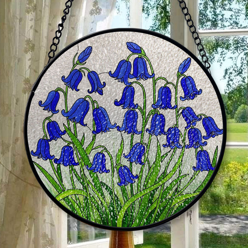 Bluebell flowers GLASS Suncatcher Hanging, Bluebell Flower glass ...