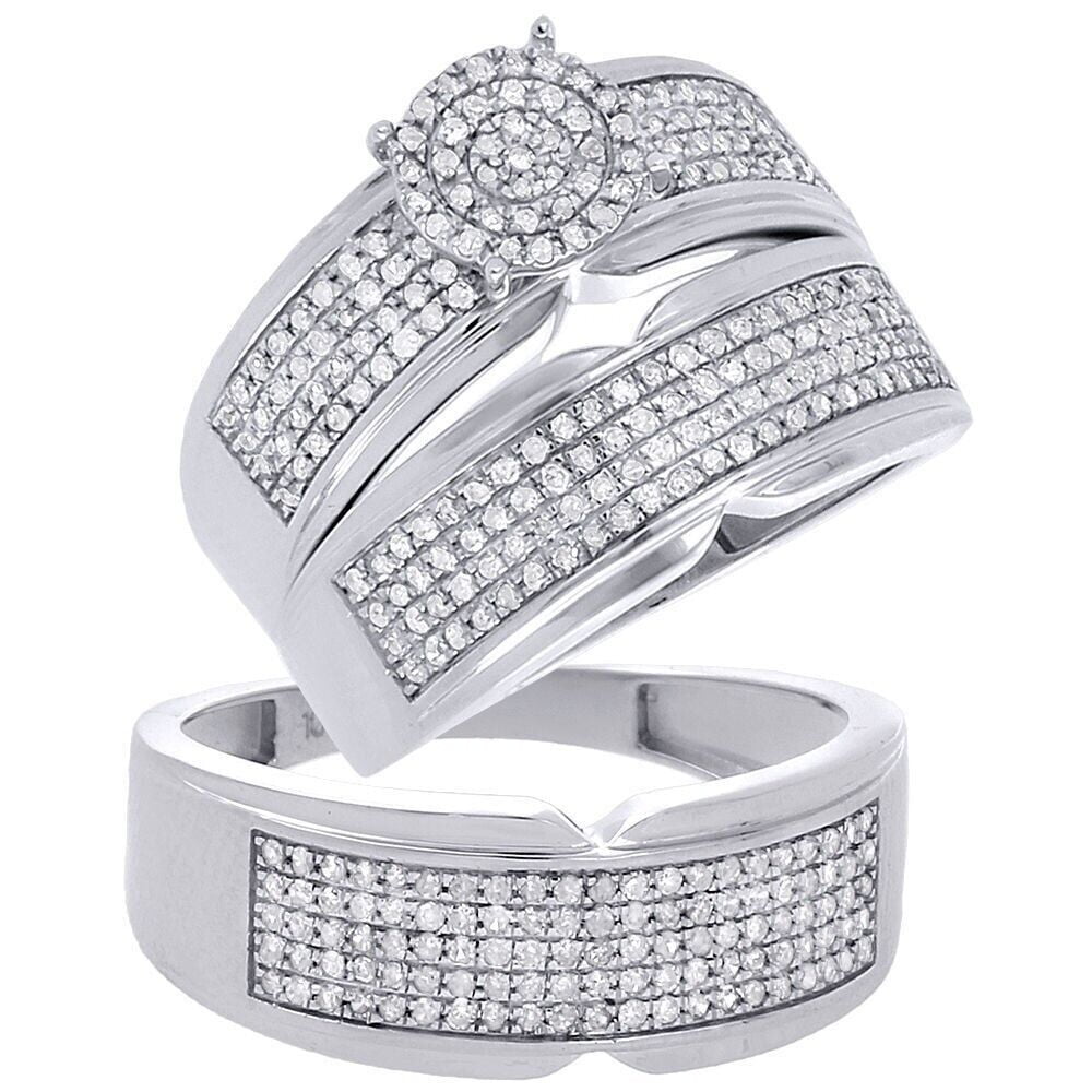 Bluebelljewels 3Ct Cubic Zirconia in 14K White Gold Finish His & Her ...