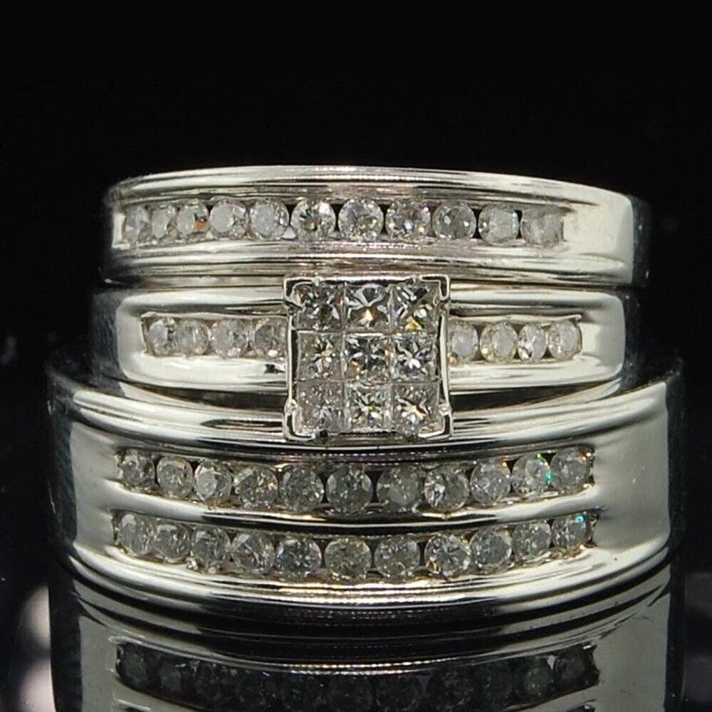 Bluebelljewels Round Cut Cubic Zirconia 14K White Gold Finish ...