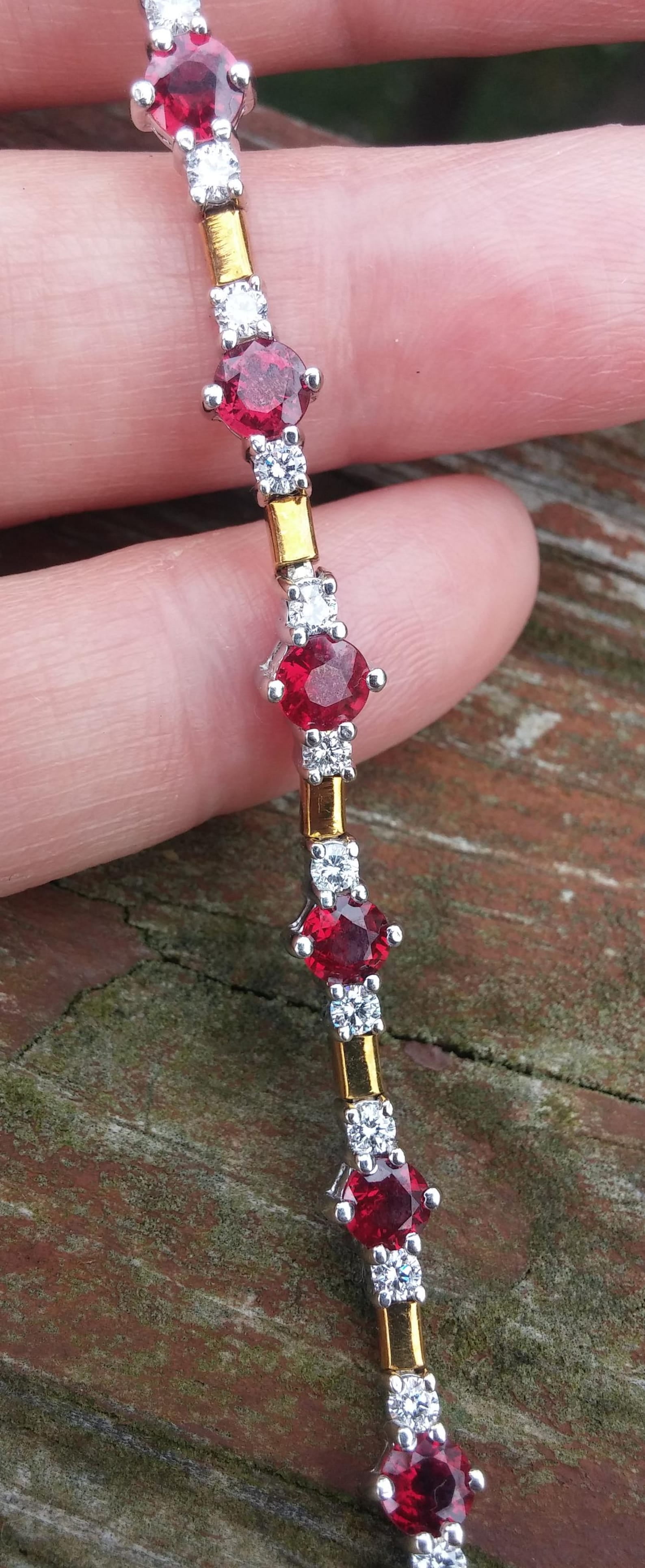 Bluebelljewels Women's 14K Yellow Gold Finish Round Cut Red Cubic ...