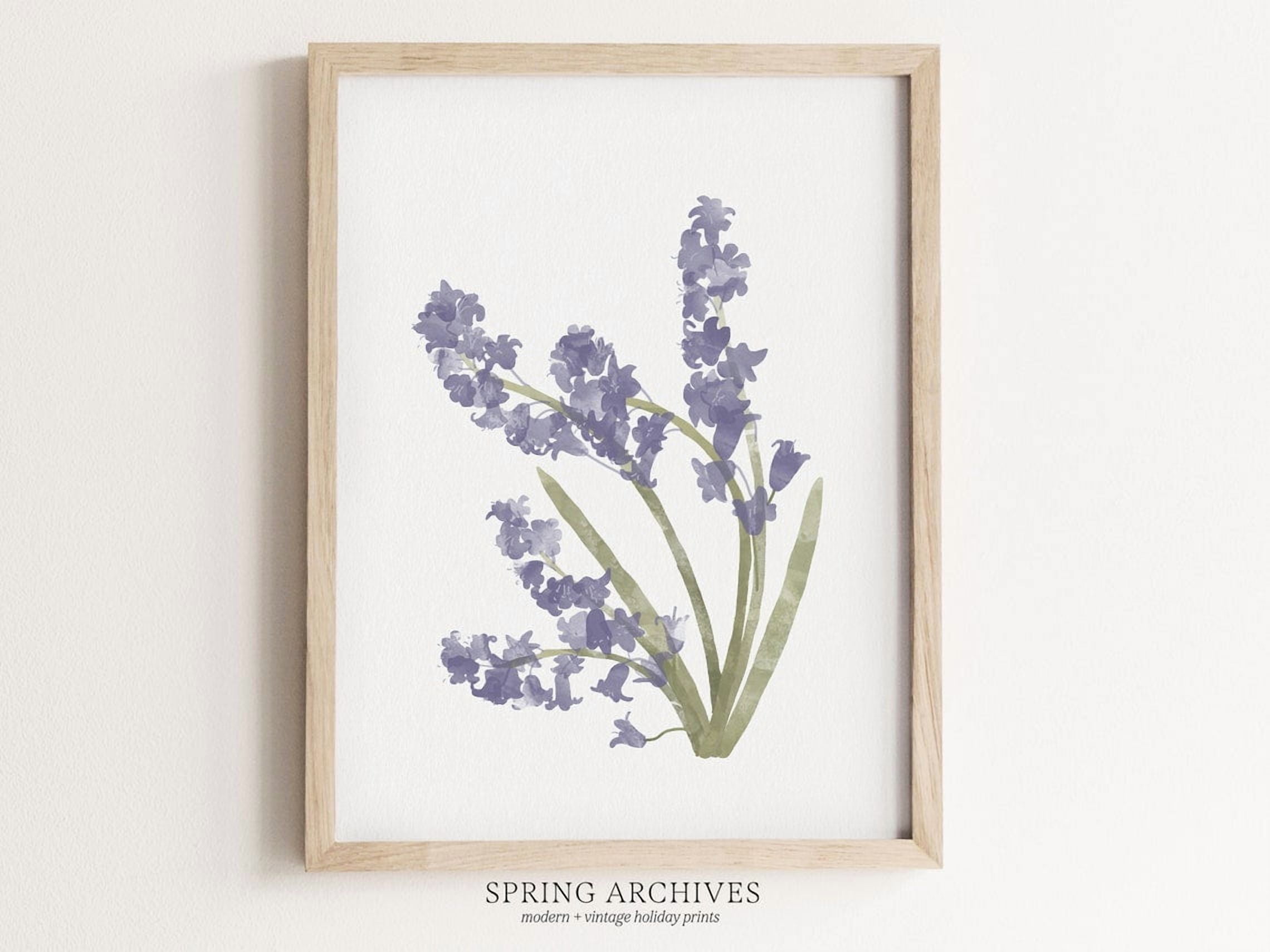 Bluebells Wall Art, April Art, Neutral Spring Home Decorations, Nature ...