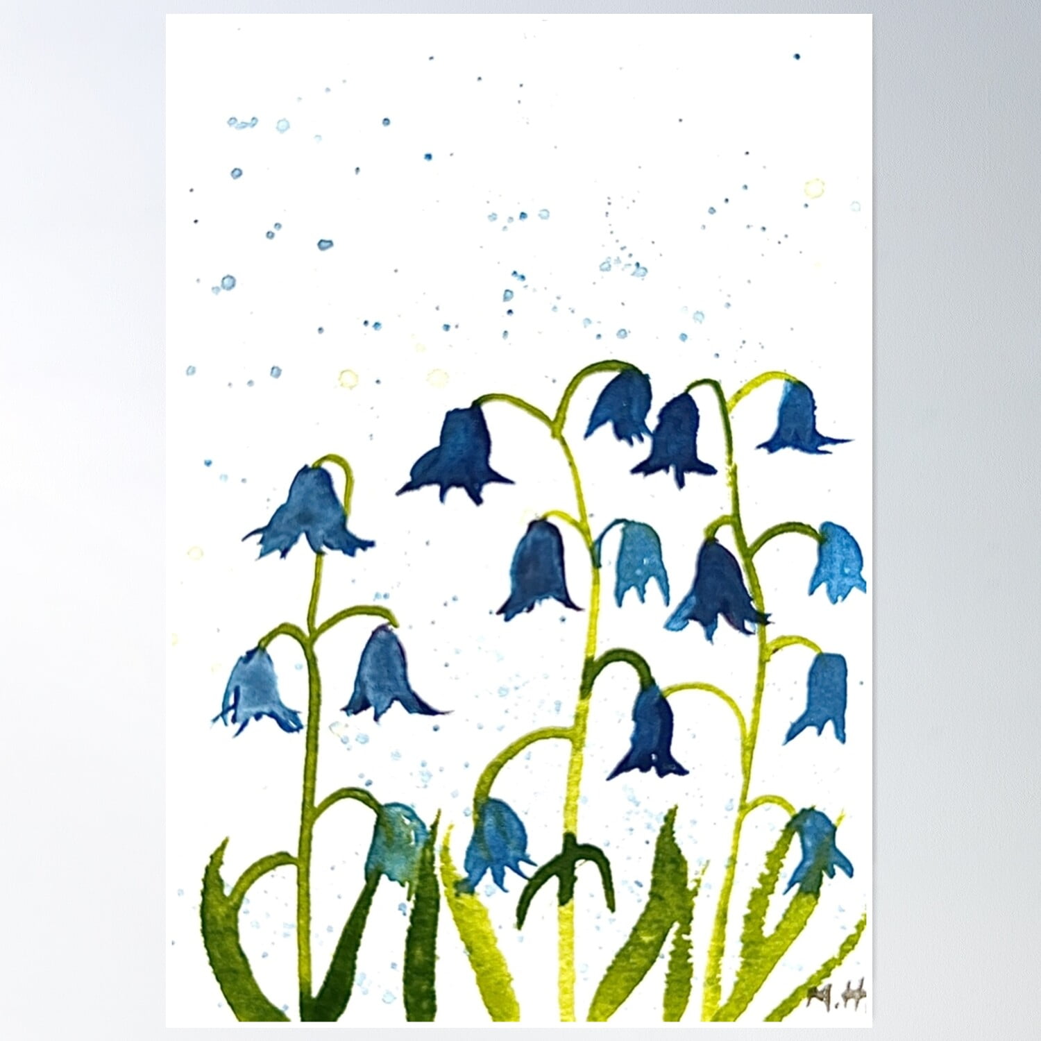 Bluebells Watercolor Poster Wall Art, Modern Wall Decor, 12x18 UNFRAMED ...