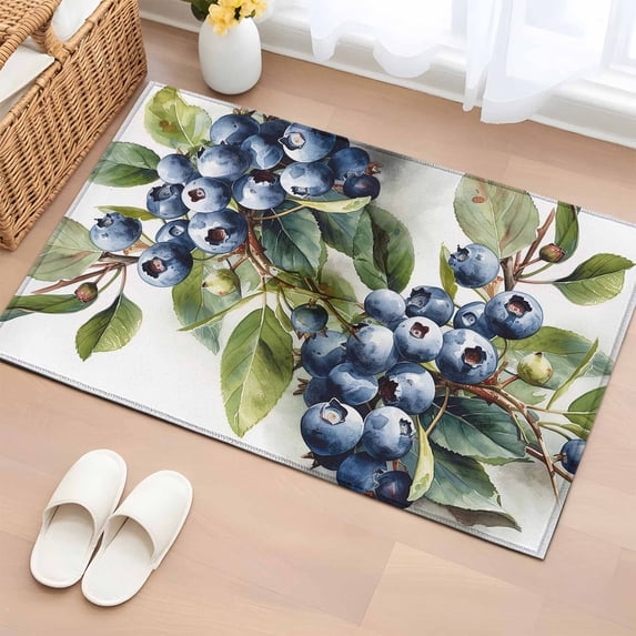 Blueberries Bathroom Mats 2x3 FT, Non Slip Small Kitchen Mat, Farmhouse ...